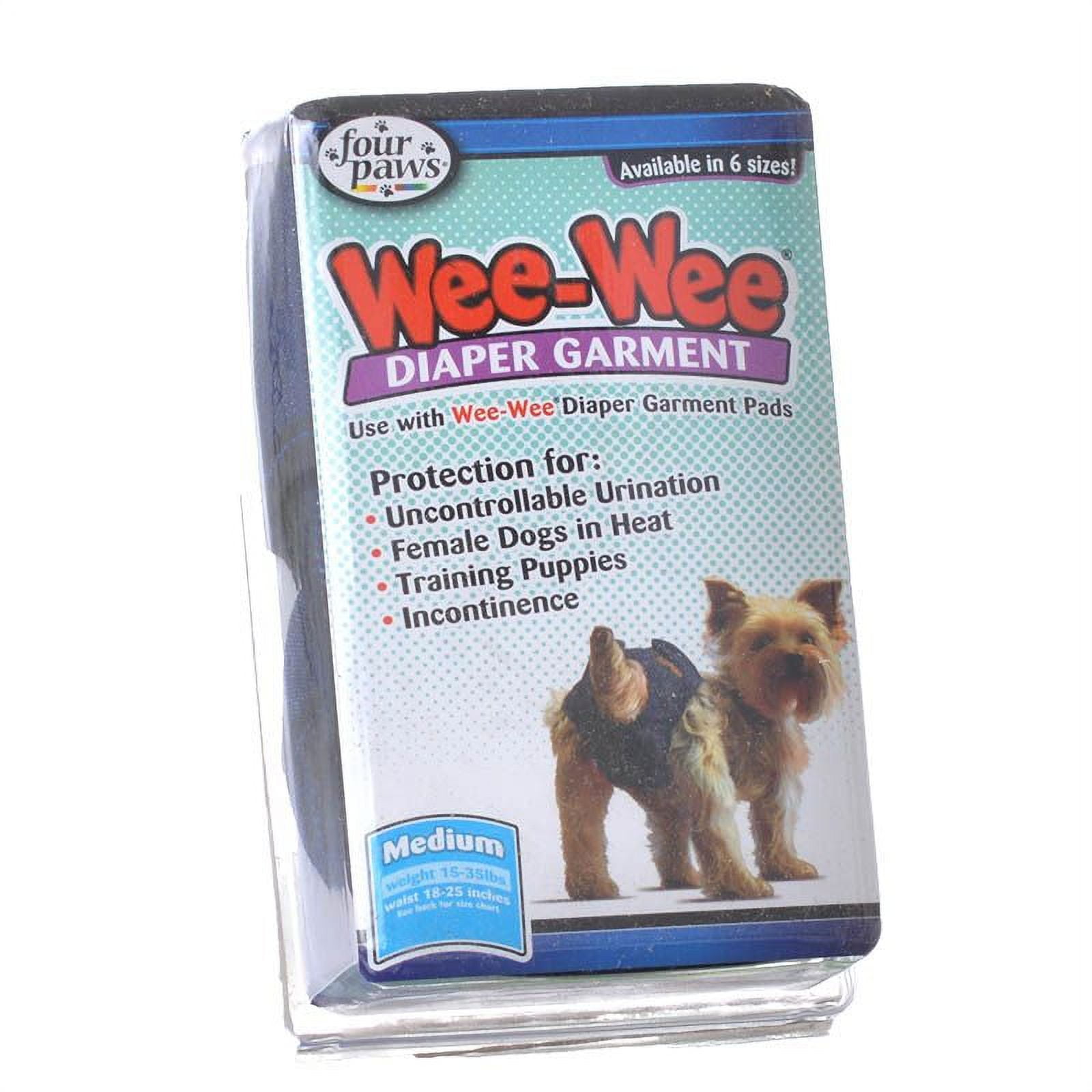 Four Paws Wee Wee Diaper Garment Medium - (Waist 18-25" - 15-35 lbs ...