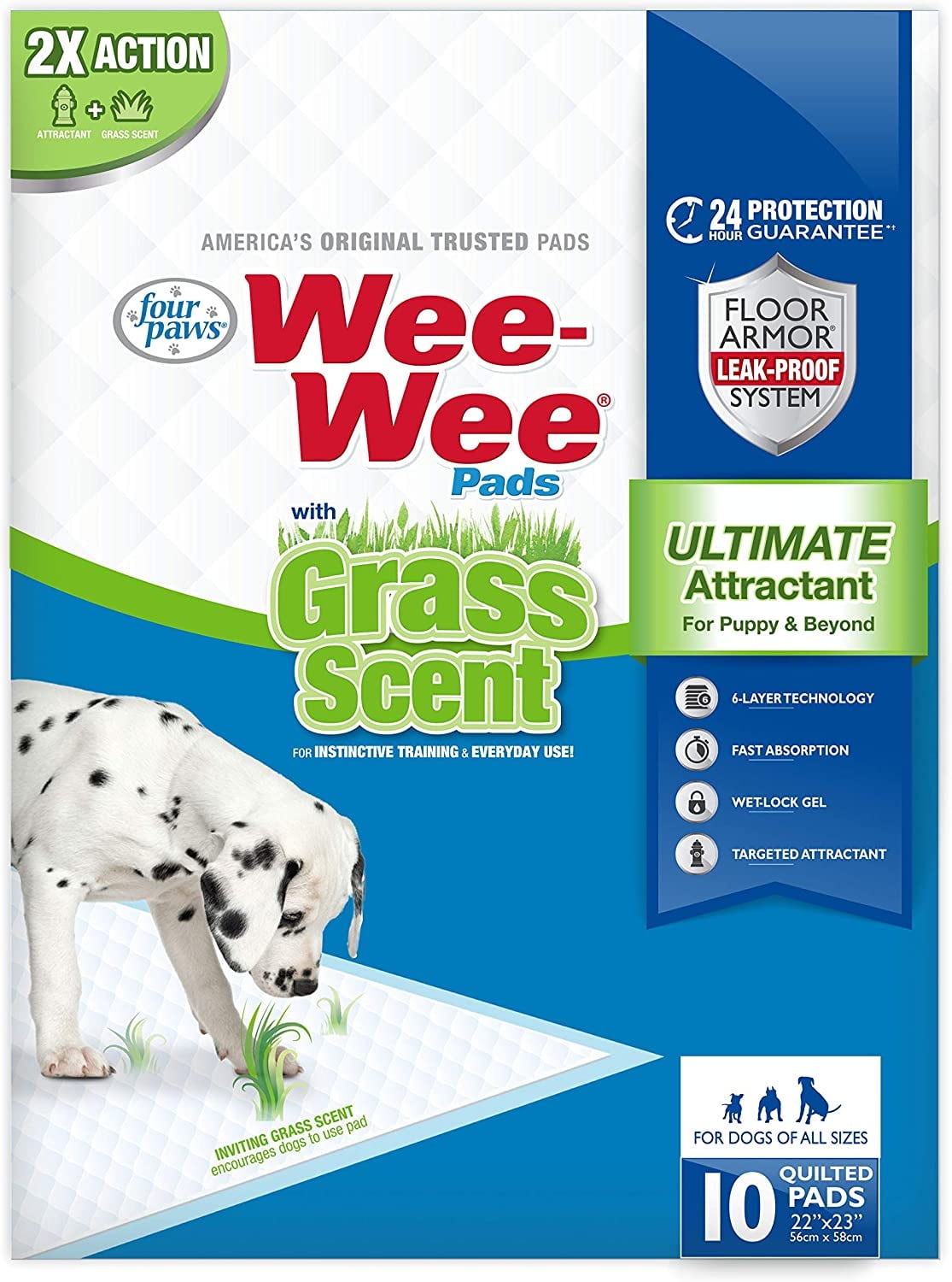 Four Paws Wee Wee Grass Scented Puppy Pads 10 count - Walmart.com