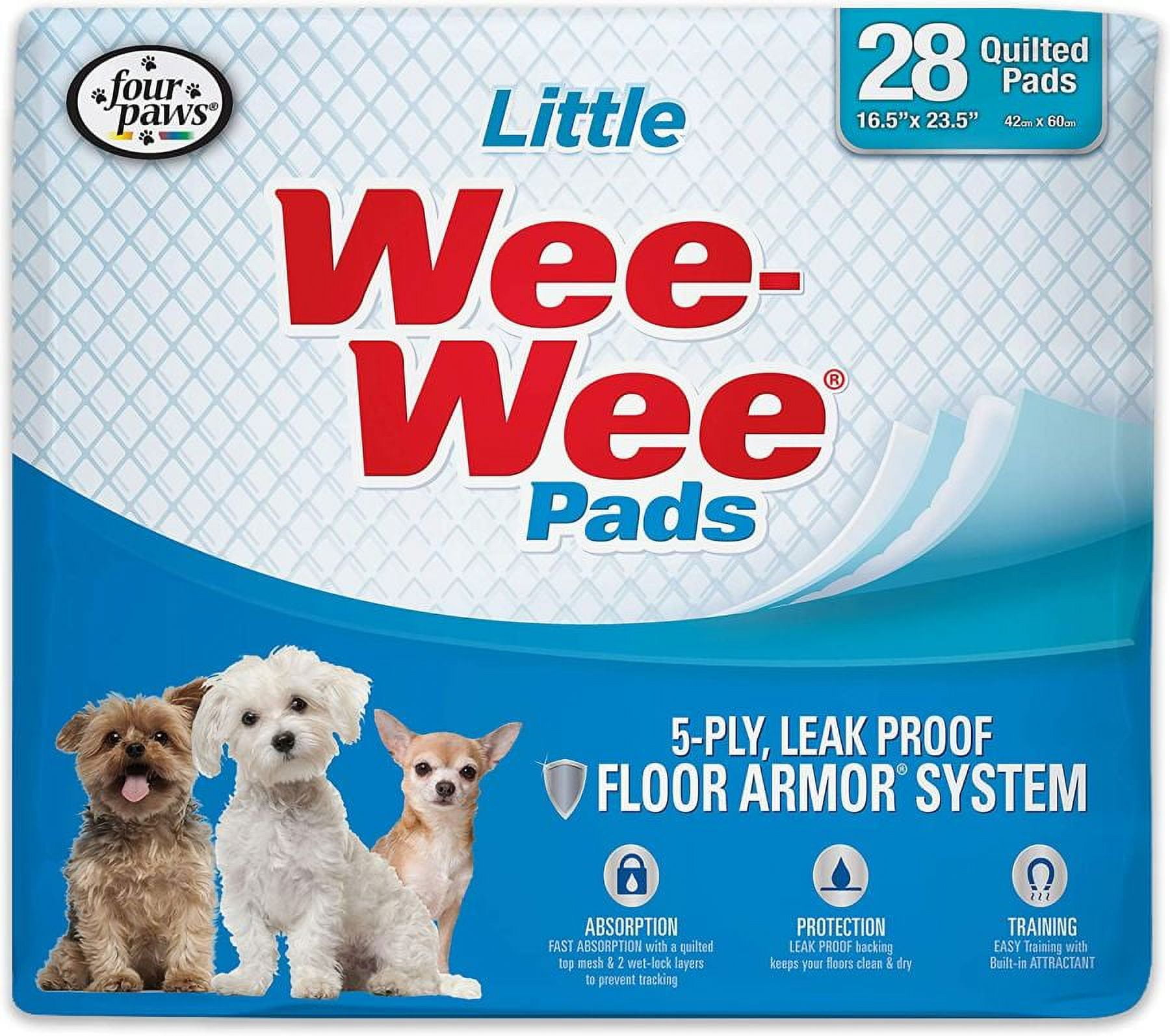 Four Paws Wee Wee Pads for Little Dogs [Dog, Housebreaking Aids] 28 ...