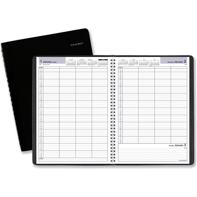 Four-Person Group Daily Appointment Book, 2021 - Black - 8 x 11 in ...