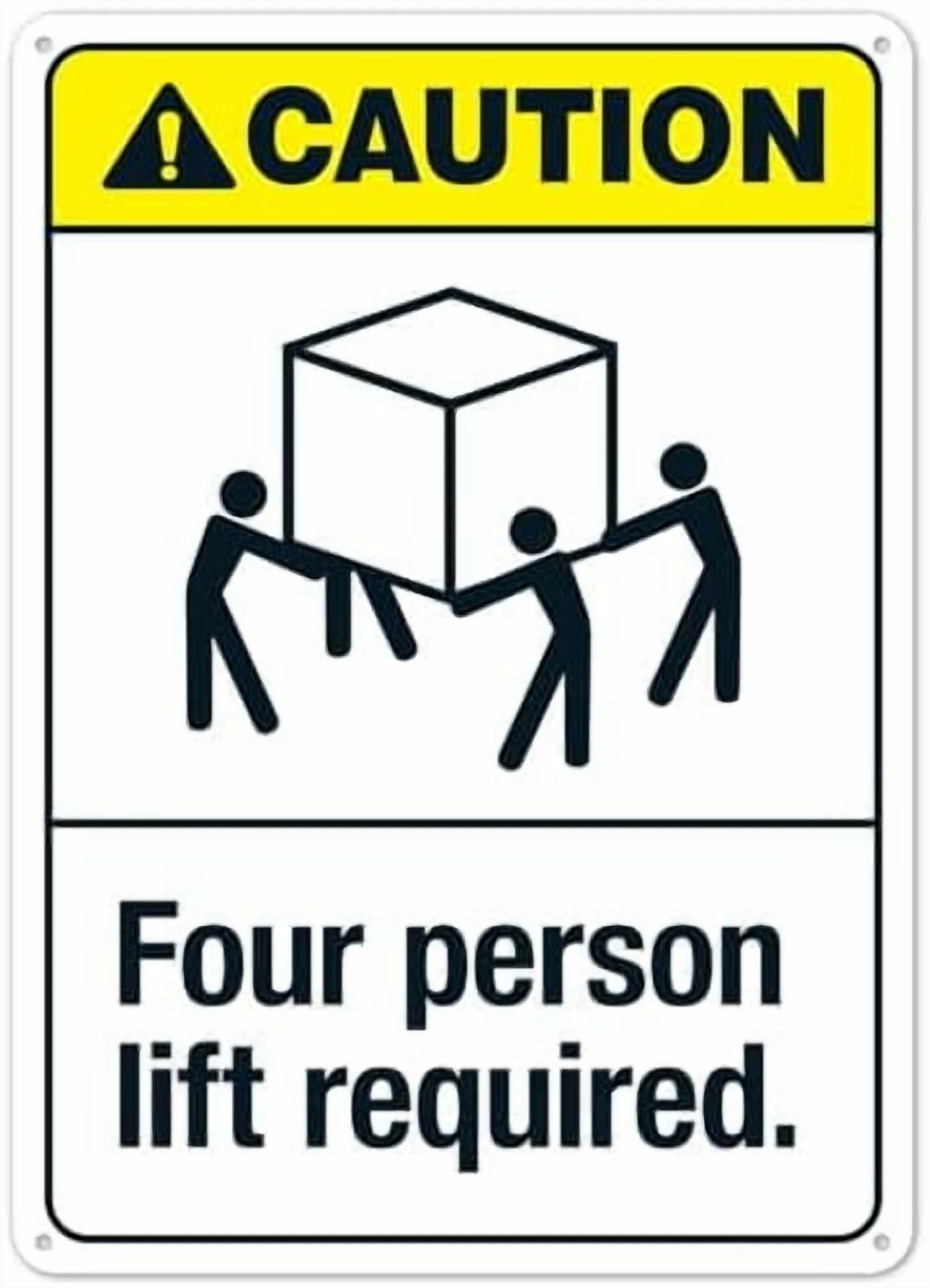 Four Person Lift Required Safety Signs,Facility Safety Signs Metal Tin ...