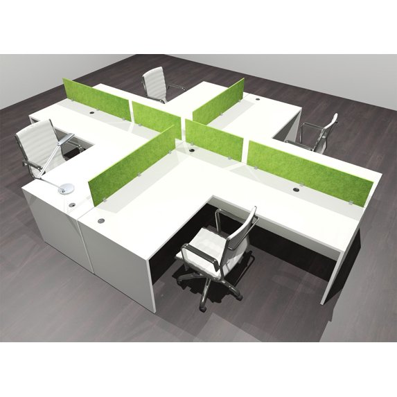 Four Person Modern Accoustic Divider Office Workstation Desk Set, #OF ...
