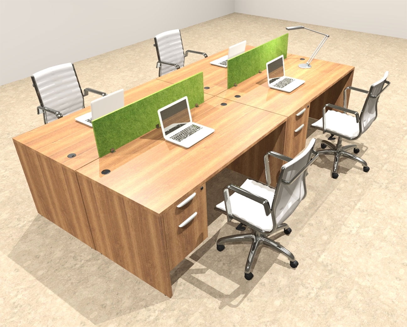 Four Person Modern Accoustic Divider Office Workstation Desk Set, #OT-SUL-FPRA17 - Walmart.com