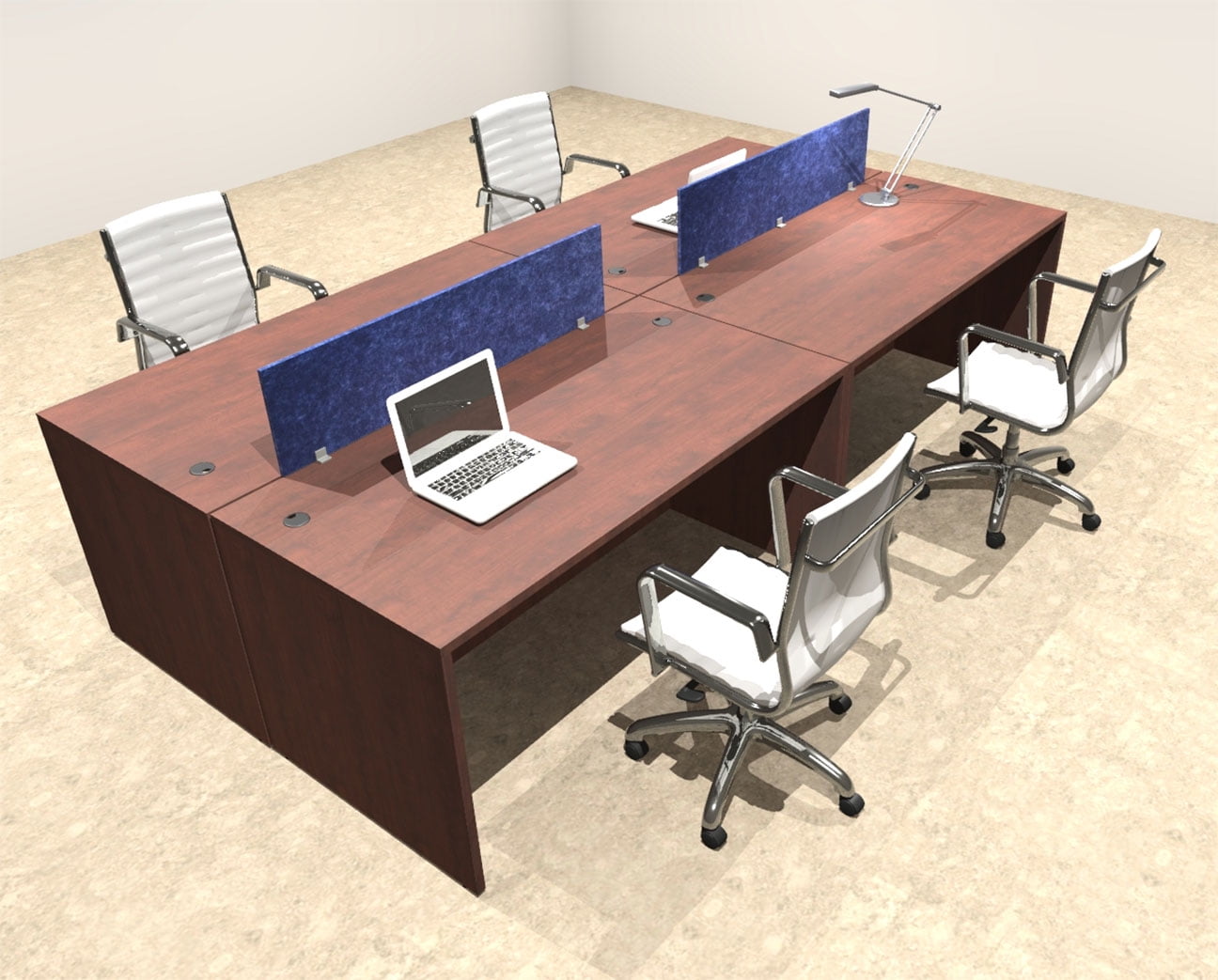 Four Person Modern Accoustic Divider Office Workstation Desk Set, #OT-SUL-FPRB6 - Walmart.com