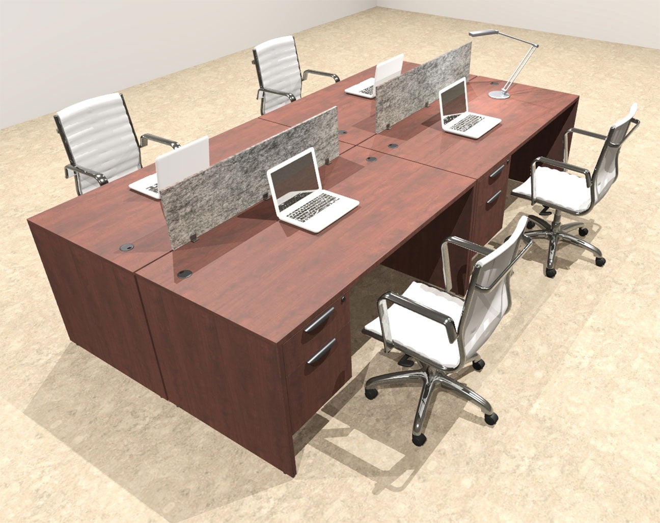 Four Person Modern Accoustic Divider Office Workstation Desk Set, #OT-SUL-FPRG18 - Walmart.com