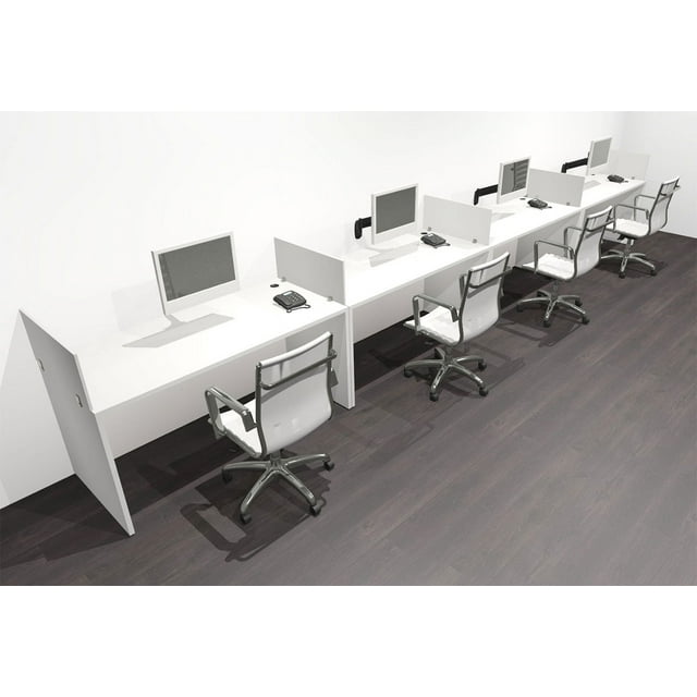 Four Person Modern Acrylic Divider Office Workstation Desk Set, #OF-CPN ...