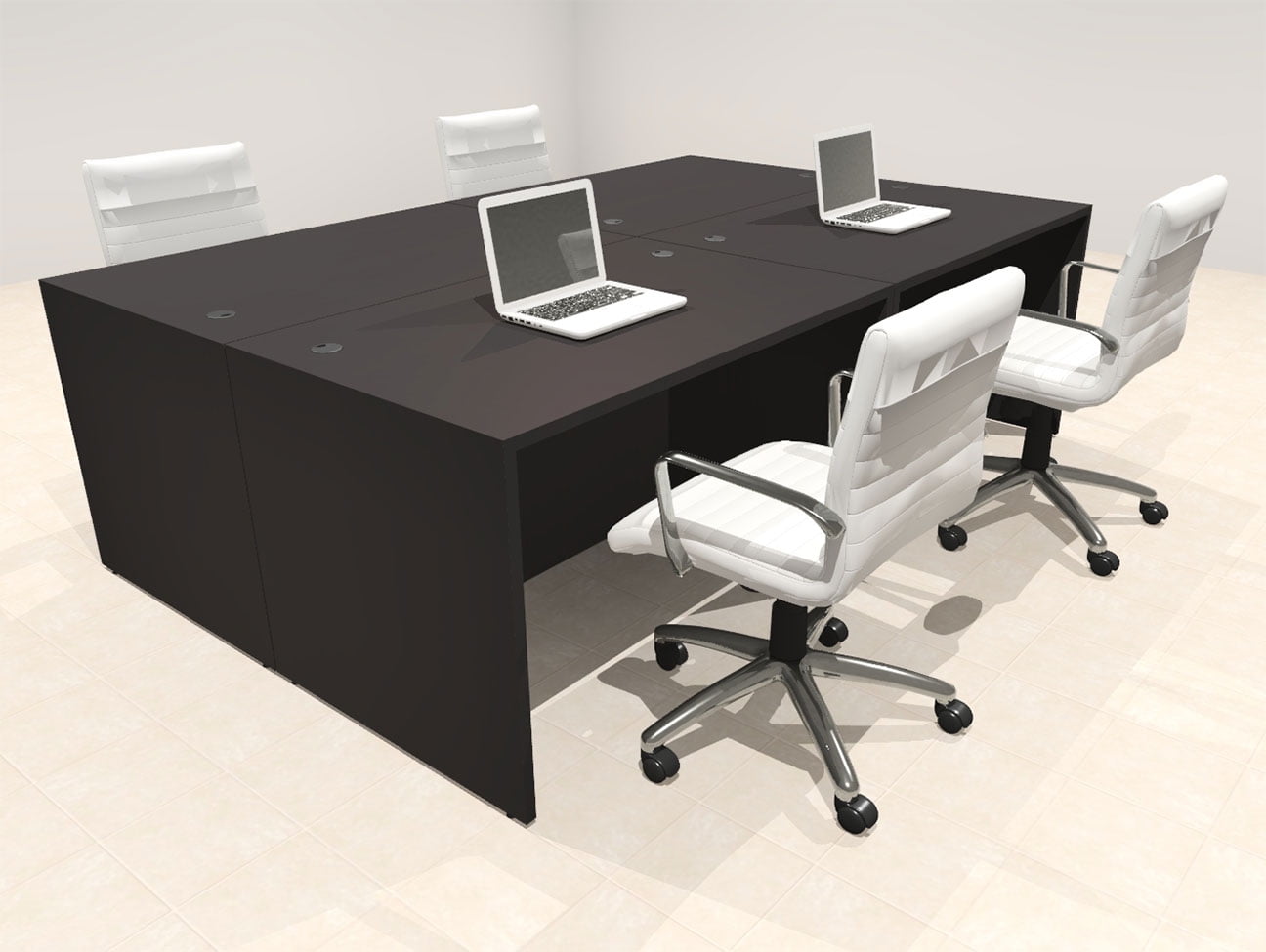 Four Person Modern No Panel Office Workstation Desk Set, #OT-SUS-FPN9 ...