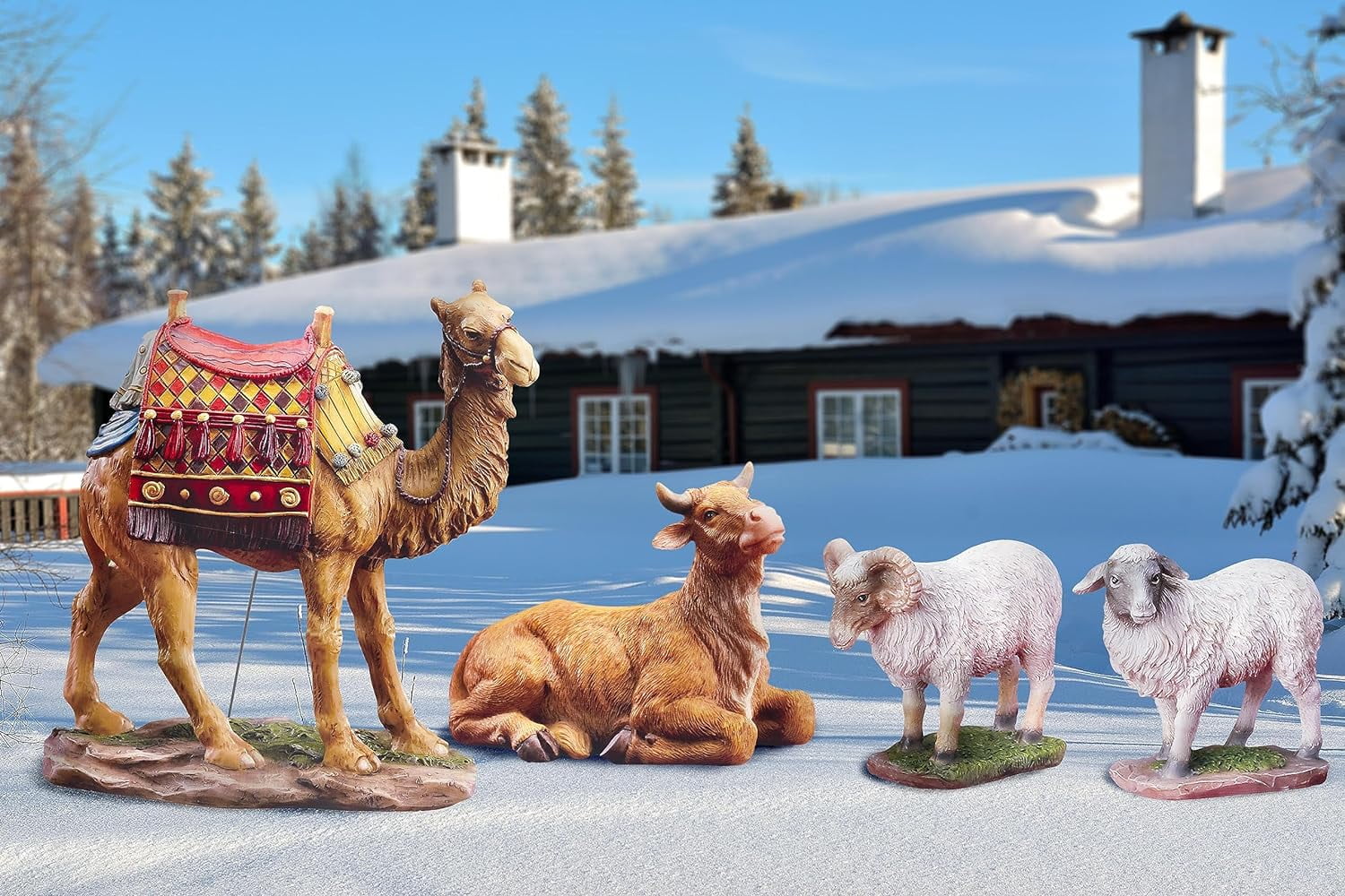 Four Piece Animal Set for Outdoor Christmas Nativity Scene - 37" Tall ...