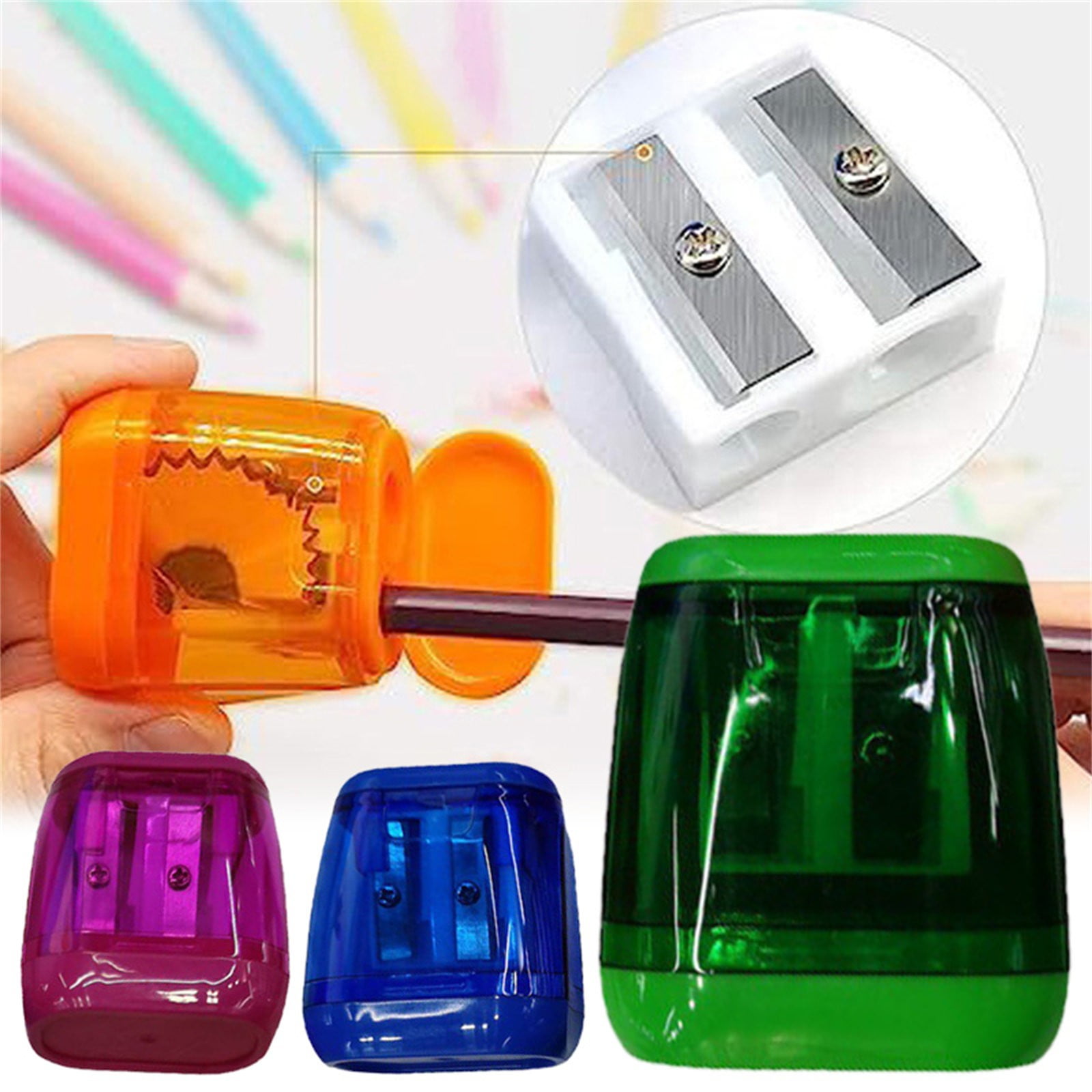 Four-Piece Pencil Sharpener Set-Pencil Sharpeners 4 Pcs Pencil ...