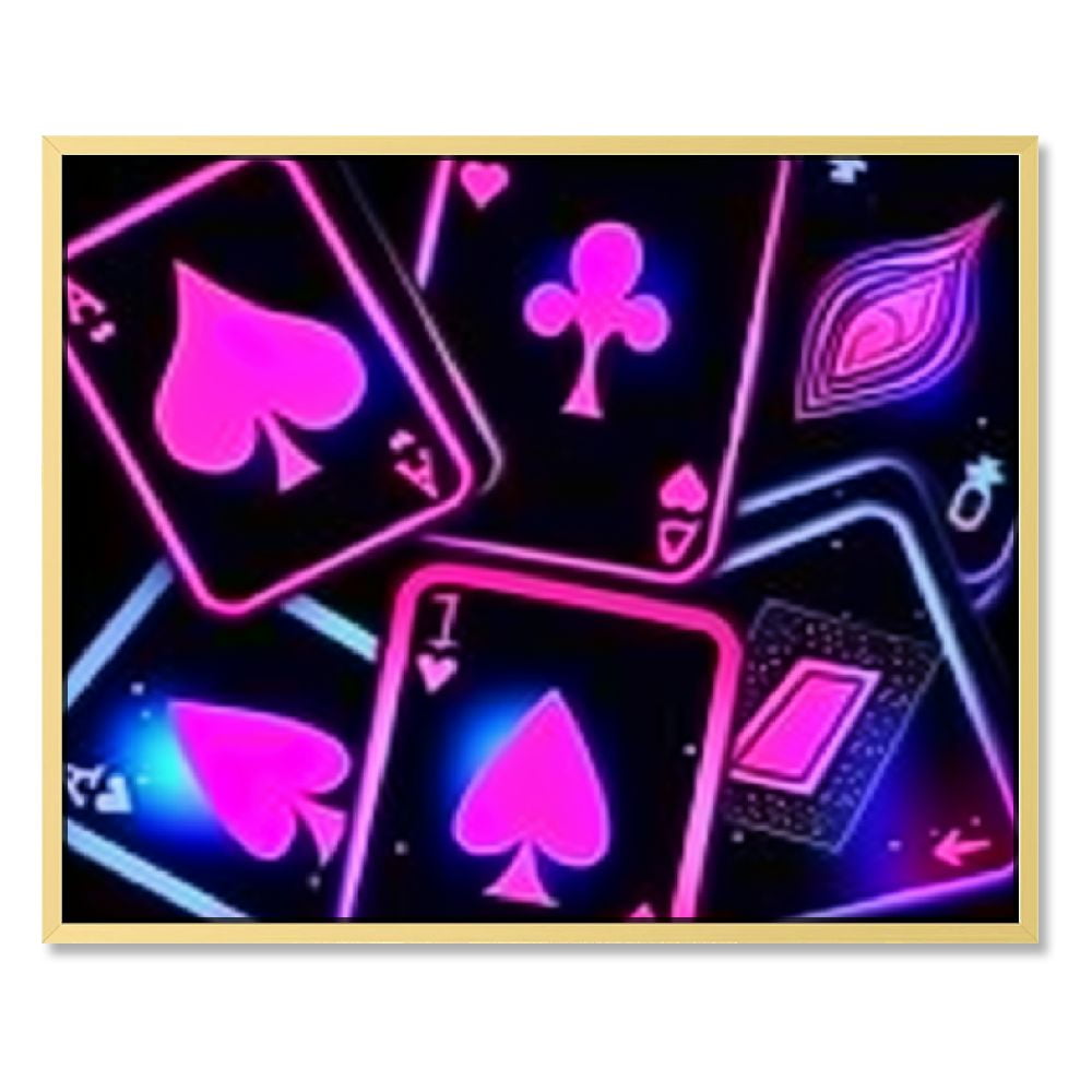 Four Poker Cards Wall Art Canvas Painting Prints Hanging Picture ...