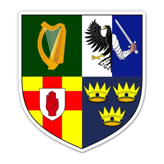 Four Provinces of Ireland Shields - 12" Vinyl Sticker Waterproof Decal ...