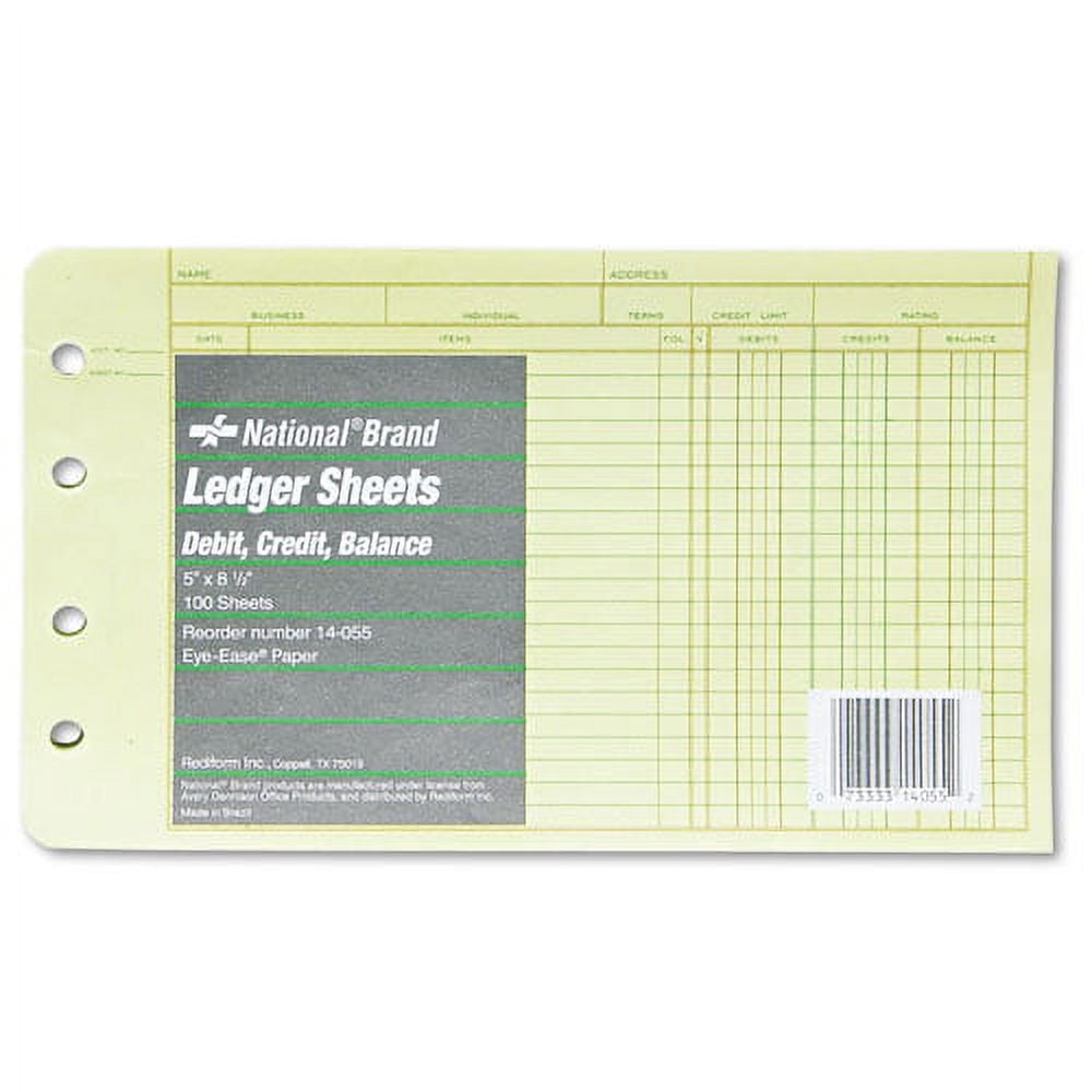 Four-Ring Binder Refill Sheets, 5 X 8.5, Green, 100/pack | Bundle of 2 ...
