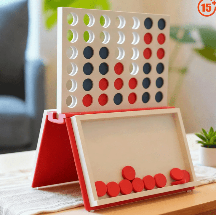 Four in a Row Board Game, Playbook'd Games 2026, 3D Printed Educational ...