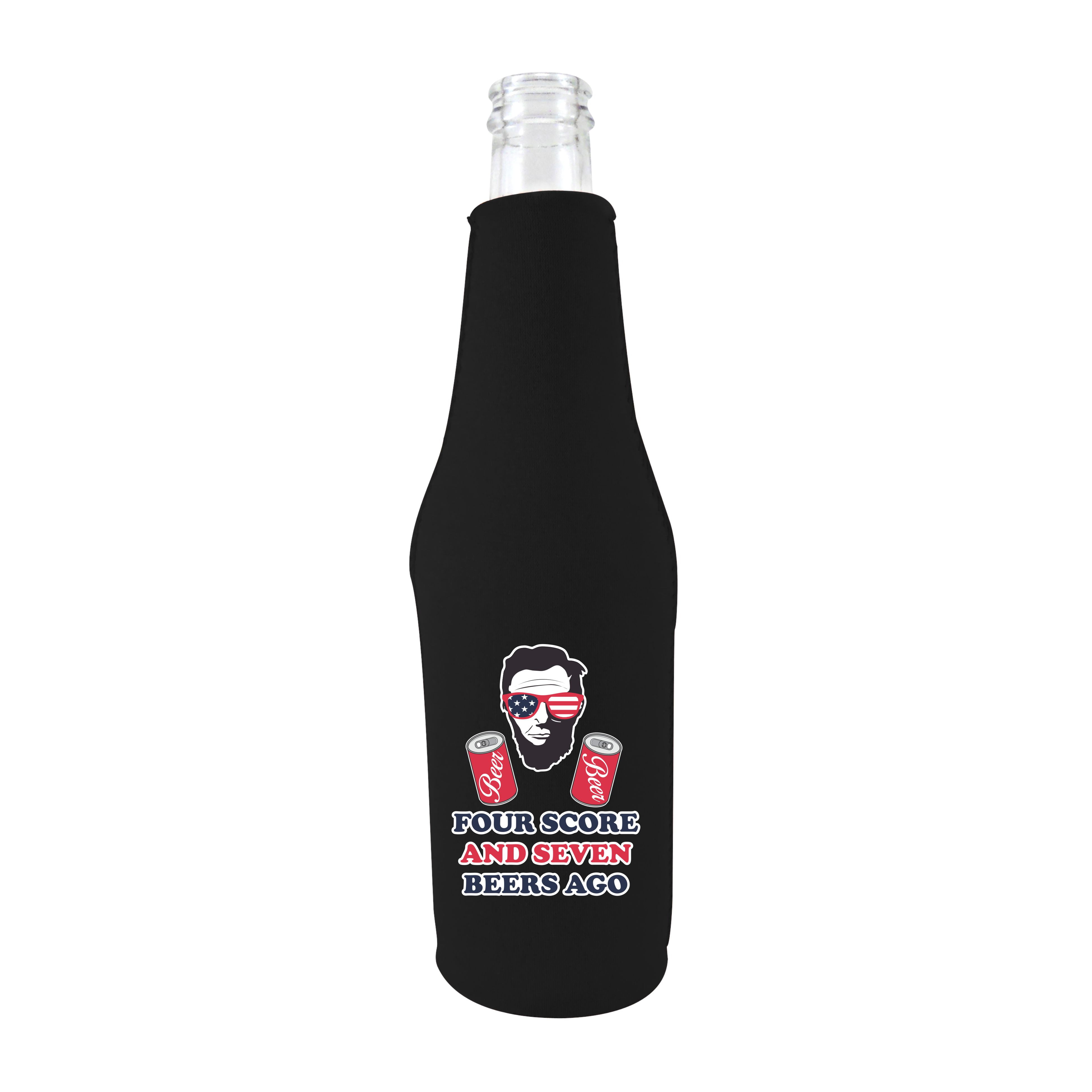 Four Score and Seven Beers Ago Beer Bottle Coolie (Black) - Walmart.com