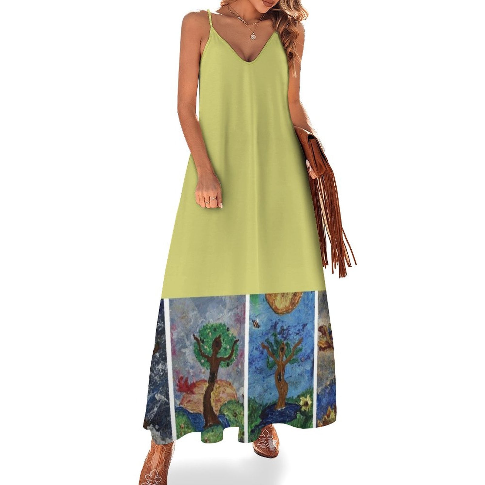 Four Season Line Dance Sleeveless Dress beach outfits for women summer dress women Women's ...