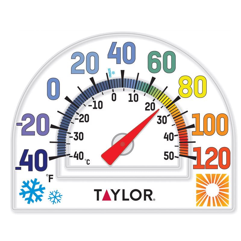 Taylor Clear Plastic Window Cling Dial Thermometer, 7 in, with ...