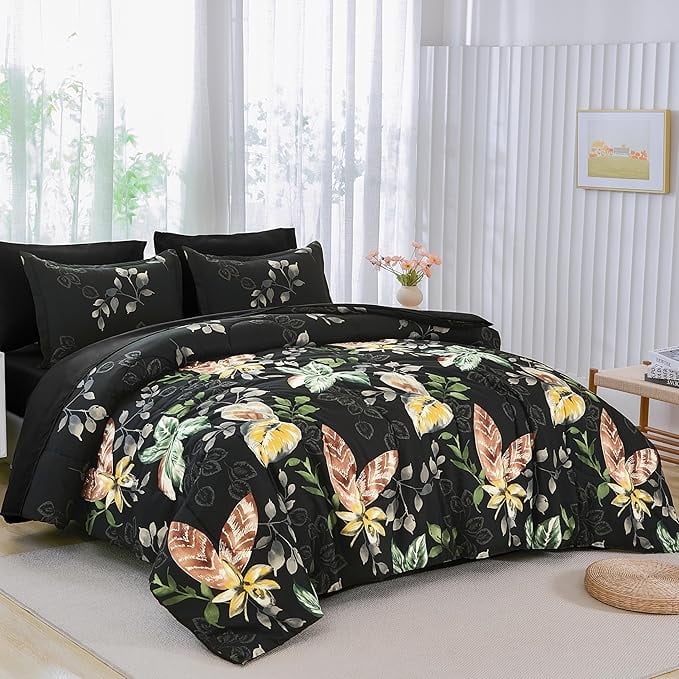 Four Seasons Comfortable Sleep | 7-Piece Ultra fine Fiber Black Gold ...