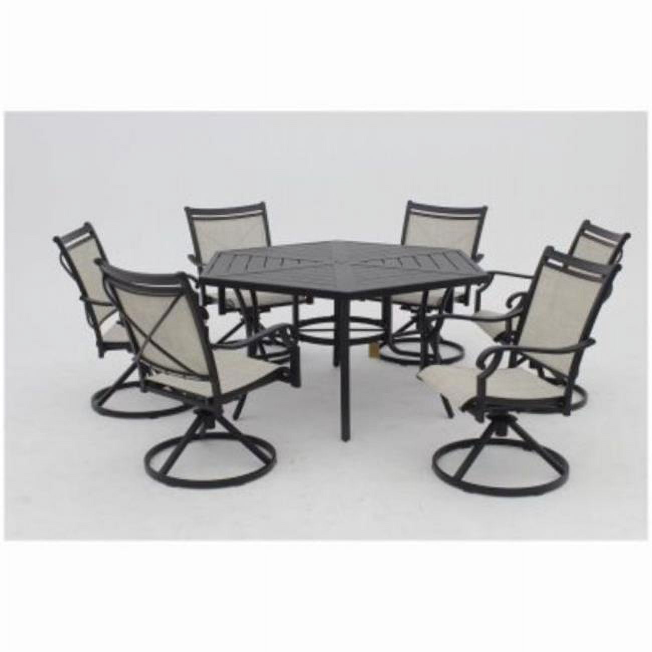 Four Seasons Courtyard 100333 Sling Fabric & Steel Frame Naples Swivel ...