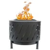 Mainstays 67” Tall Round Powder-Coated-Black Finish Steel Wood Burning ...