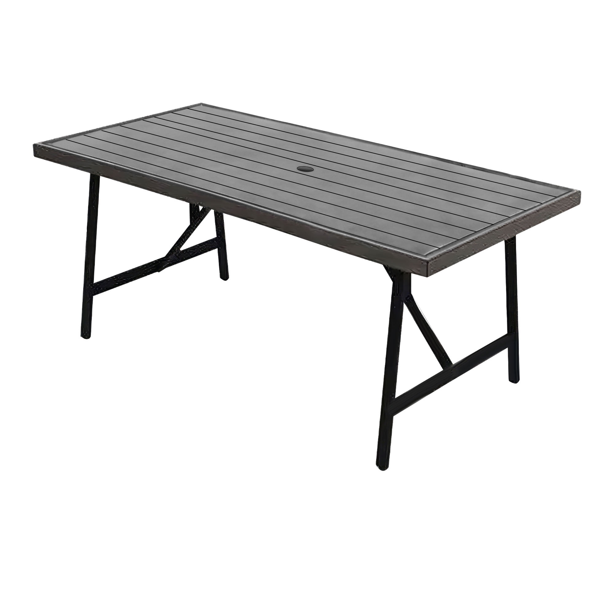 Four Seasons Courtyard Aluminum Eastport Slat Top Patio Dining Table ...