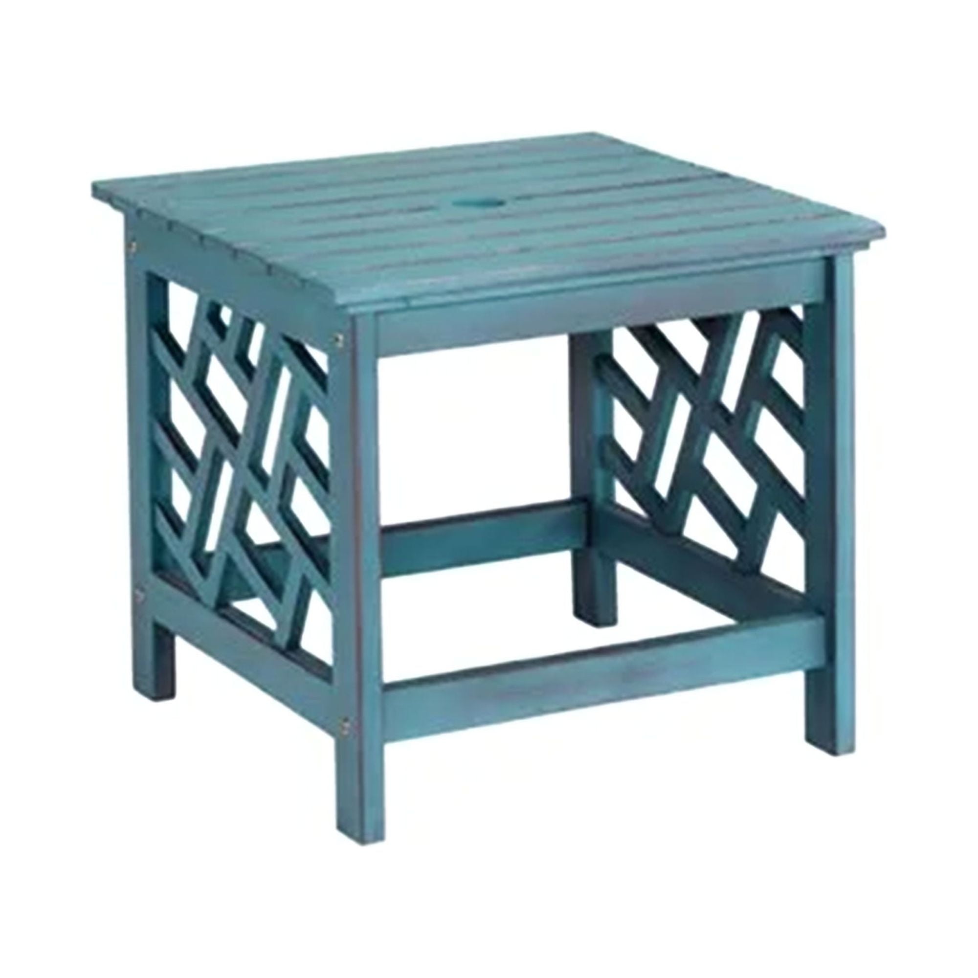 Four Seasons Courtyard Distressed Hardwood Portland Patio End Table ...