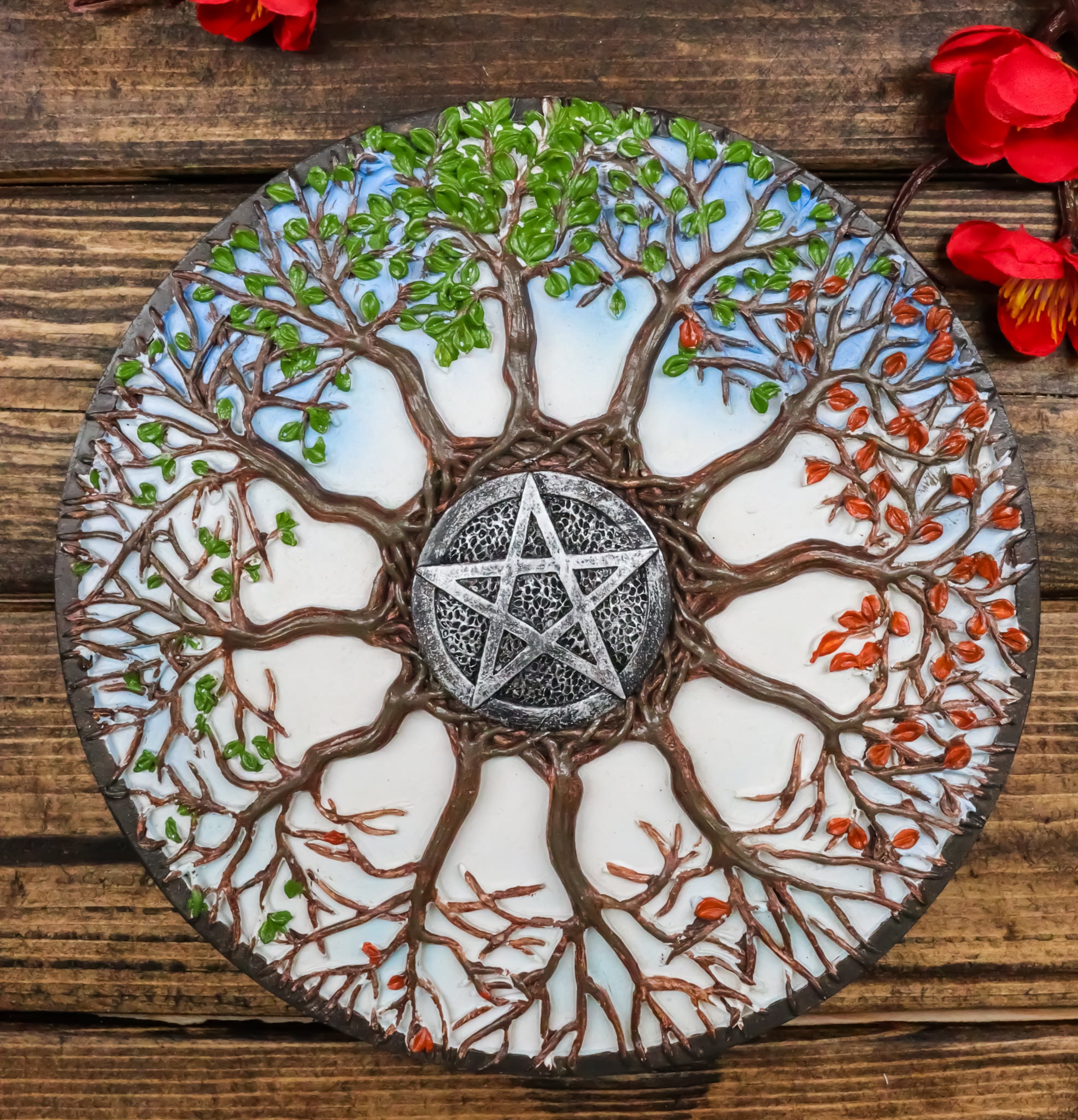 Four Seasons Dendritic Tree Wheel of Life with Pentagram Star Wall ...