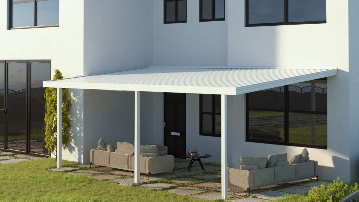 Four Seasons OLS Optima 16 ft wide x 12 ft deep Aluminum Patio Cover ...