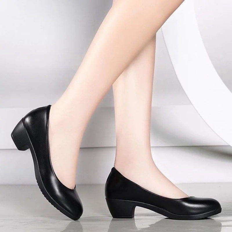 HHH Four Seasons Shoes Chunky Heel round Toe Mid Heel Women's Shoes ...