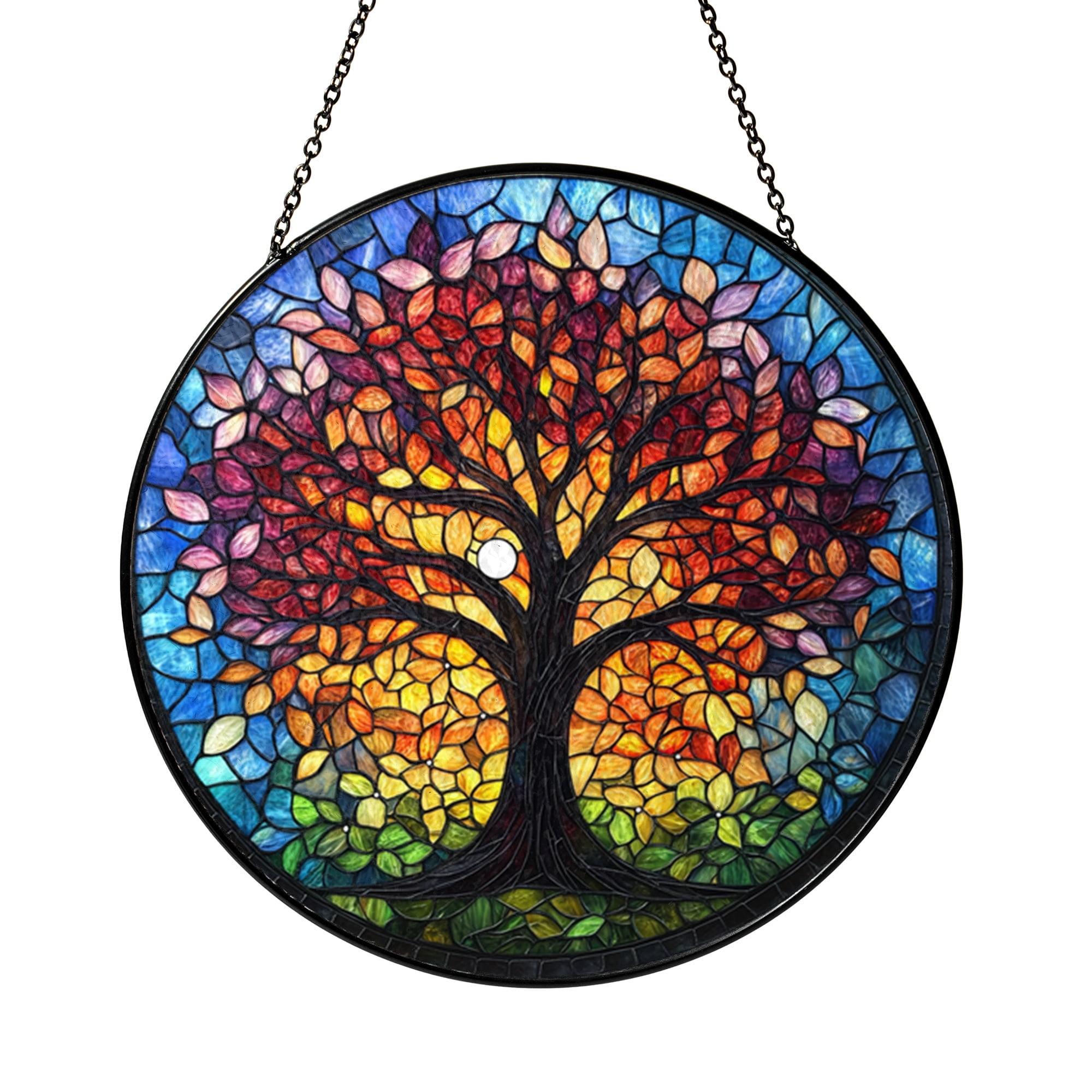 Four Seasons Sun Catcher Stained Glass Style Window Hanging Nature ...