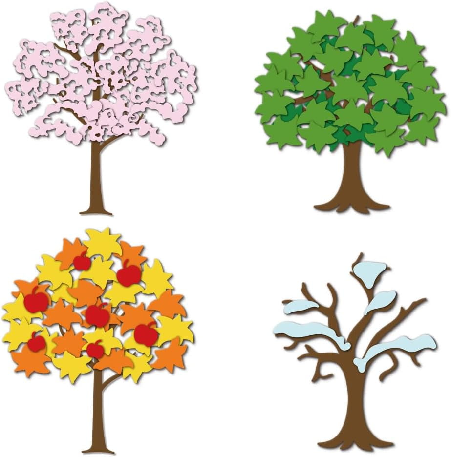 Four Seasons Tree Die Cuts for Card Making Overlay Frame Carbon Steel ...