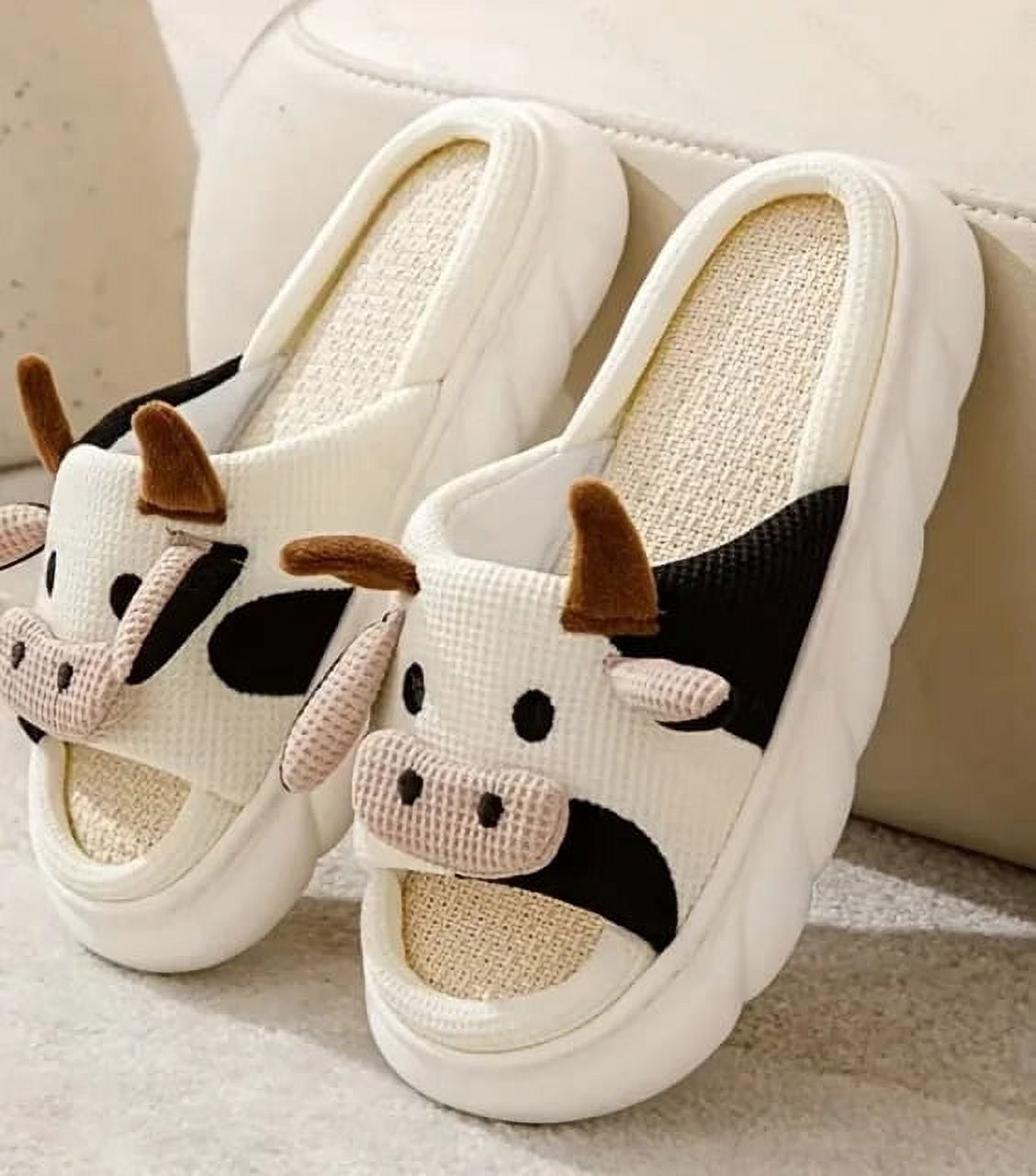 Four Seasons Universal Indoor Home Cotton Linen Sandals Cute Cartoon ...