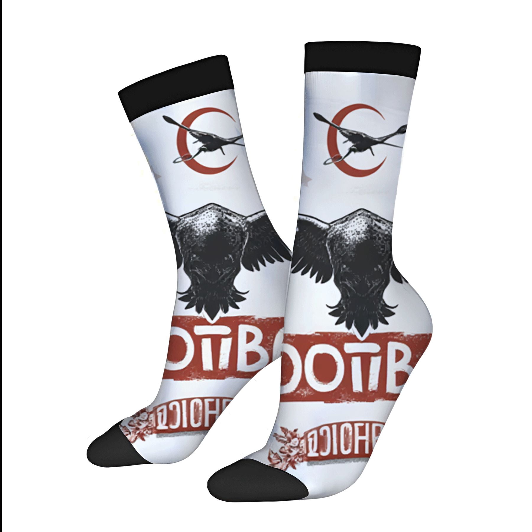 Four Seasons Universal Socks - 2 Pairs Artistic Crescent Moon Design ...