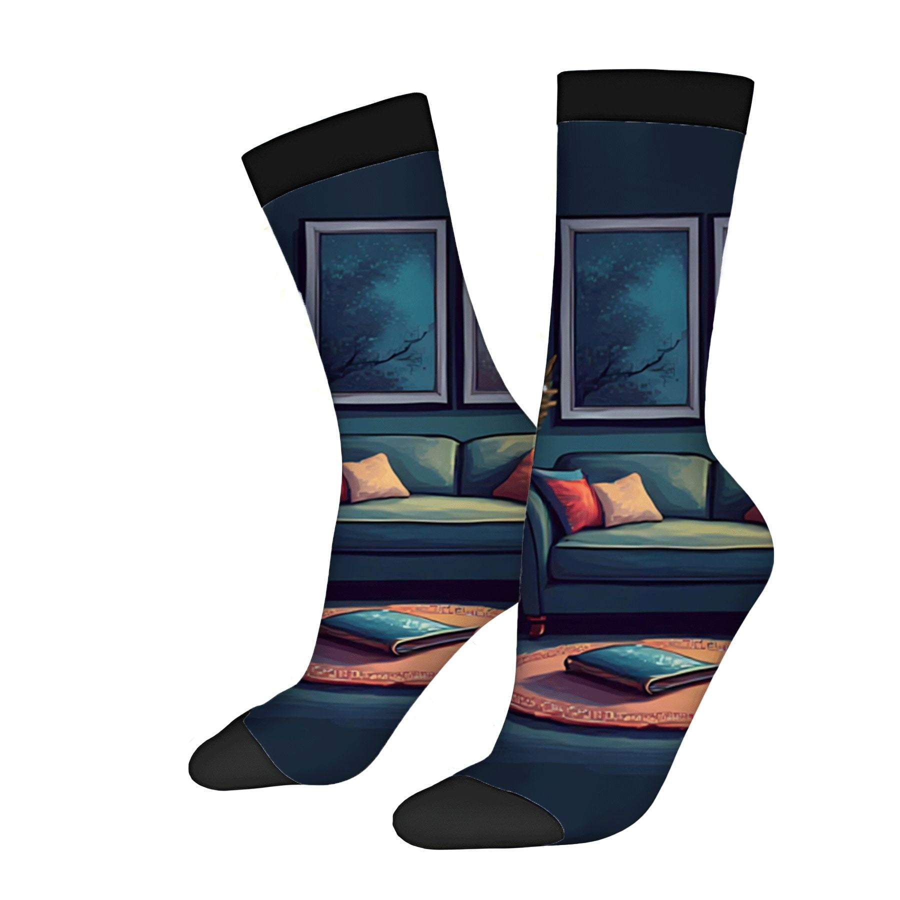 Four Seasons Universal Socks (2 Pairs) - Cozy Interior Scene Design ...