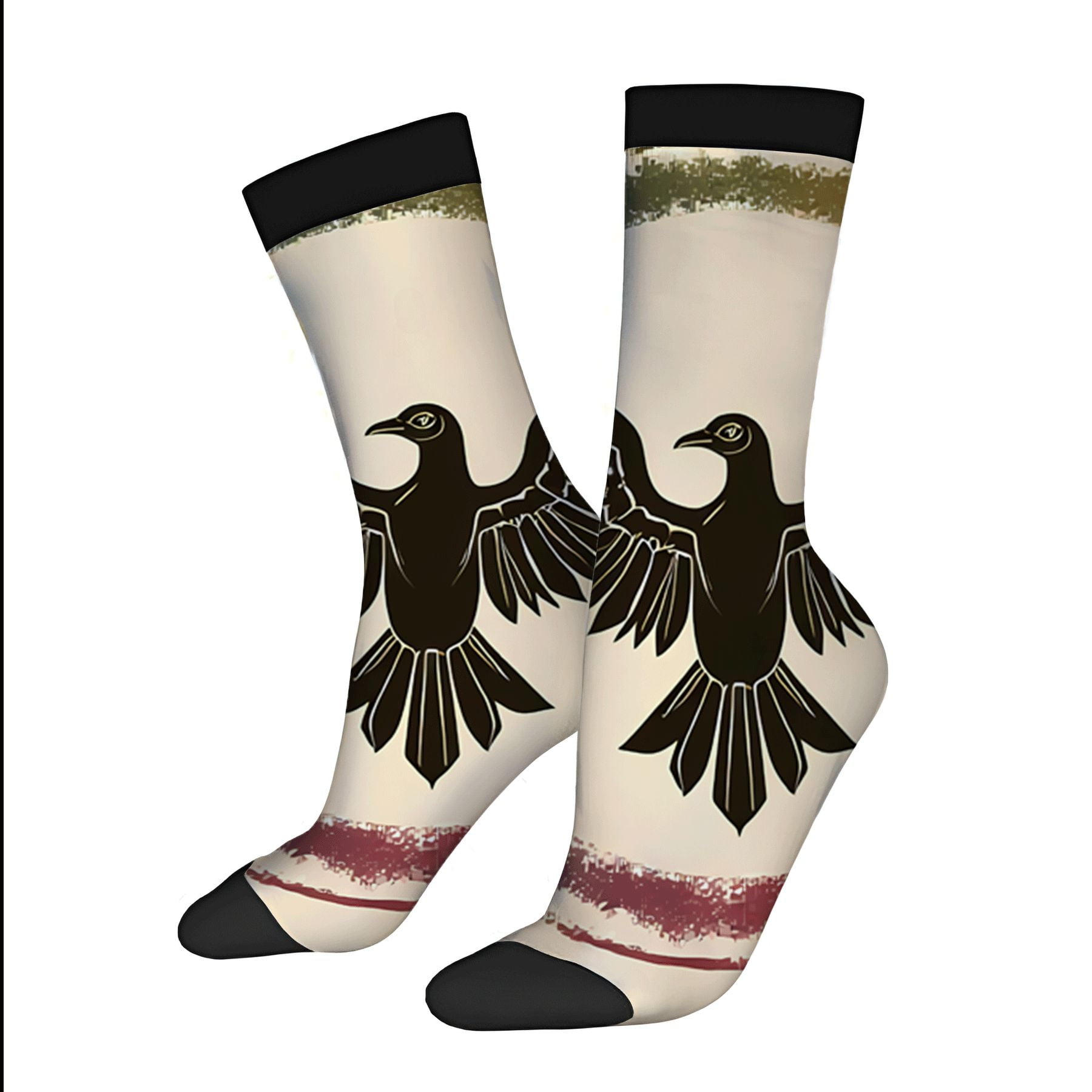 Four Seasons Universal Socks 2 Pairs Cream Background with Stylized ...