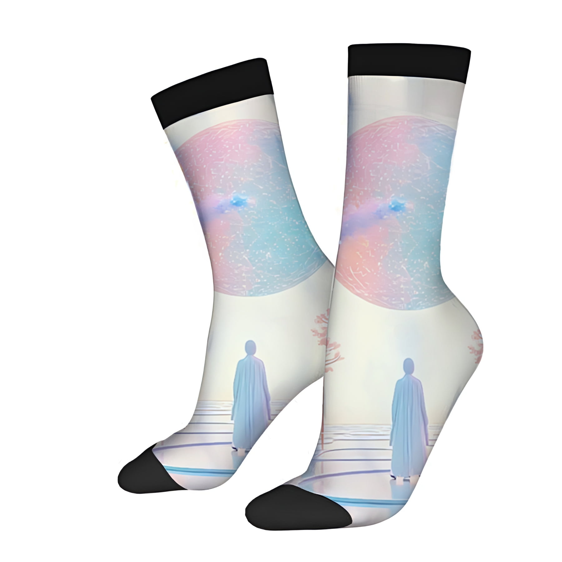 Four Seasons Universal Socks (2 Pairs) - Dreamy Pastel Landscape Design ...