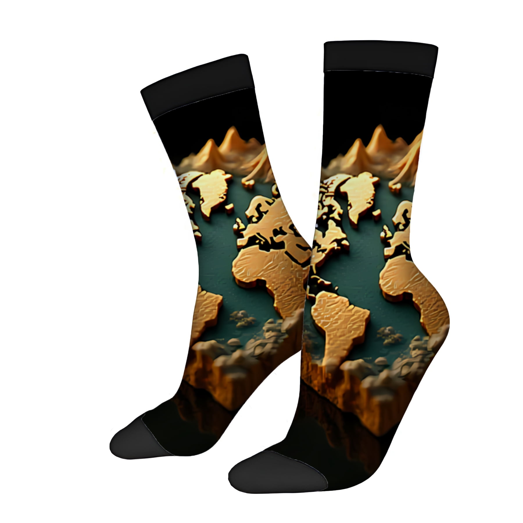 Four Seasons Universal Socks (2 Pairs) - Earth Map Design Trendy Mixed ...