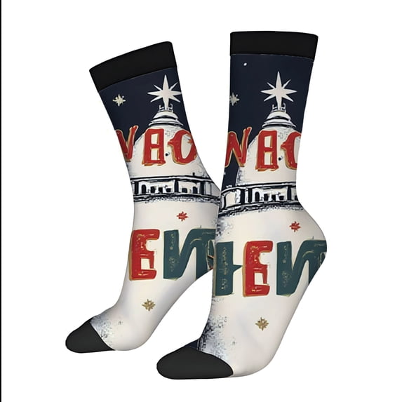 Four Seasons Universal Socks - 2 Pairs Festive Dark Blue with White ...