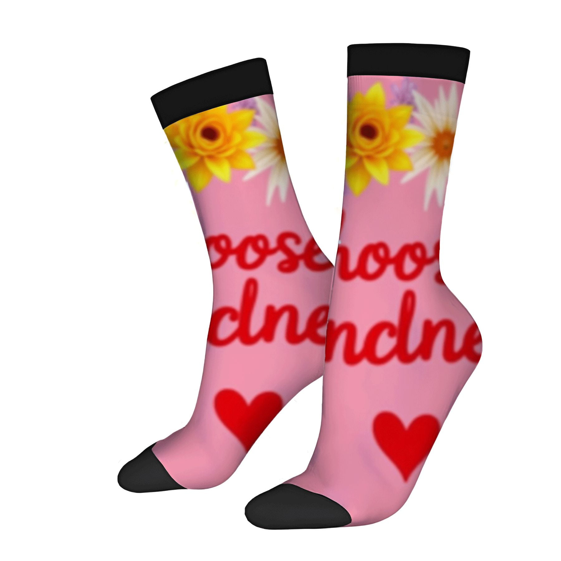 Four Seasons Universal Socks - 2 Pairs Floral Design with ' Love ' in ...