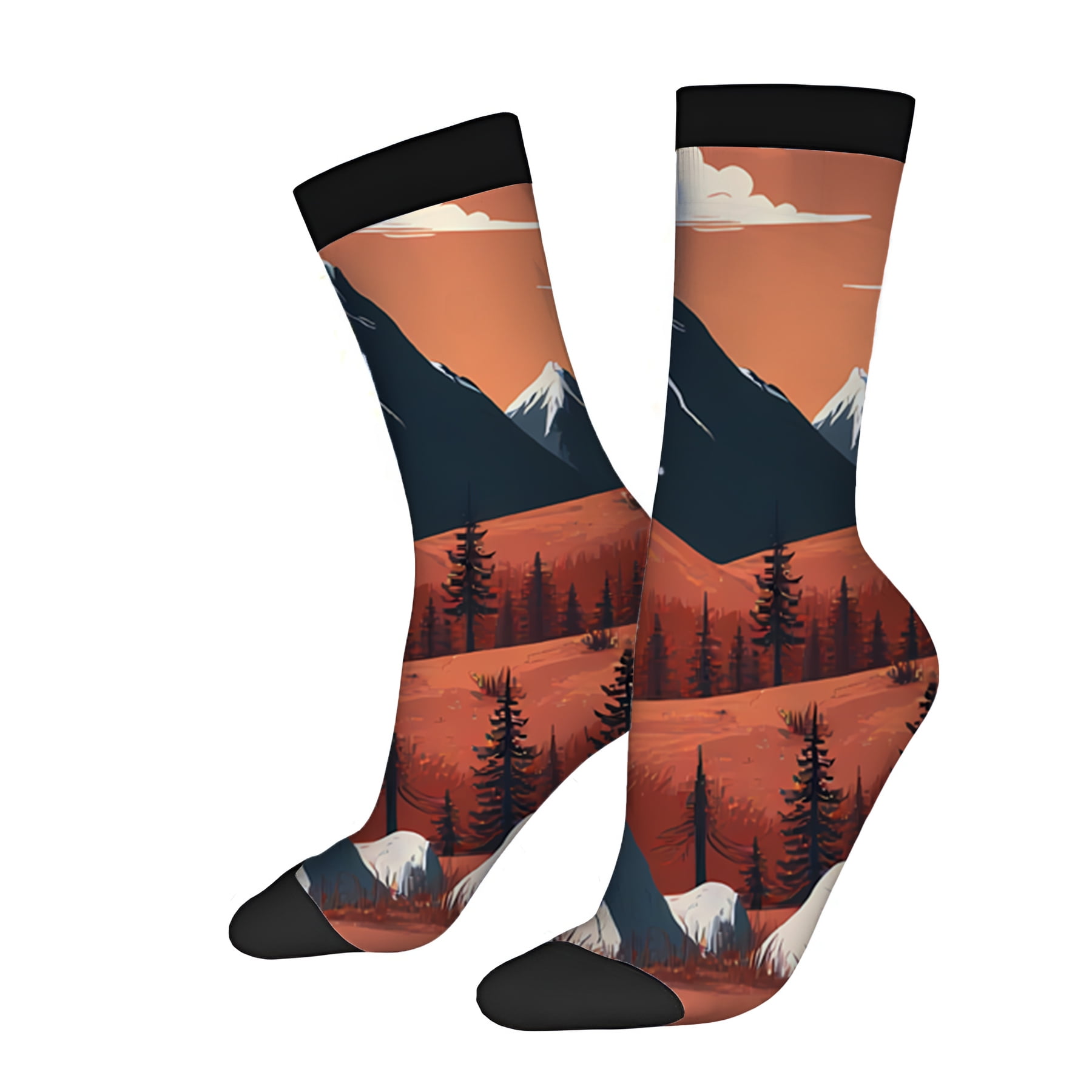 Four Seasons Universal Socks (2 Pairs) - Scenic Landscape Design with ...
