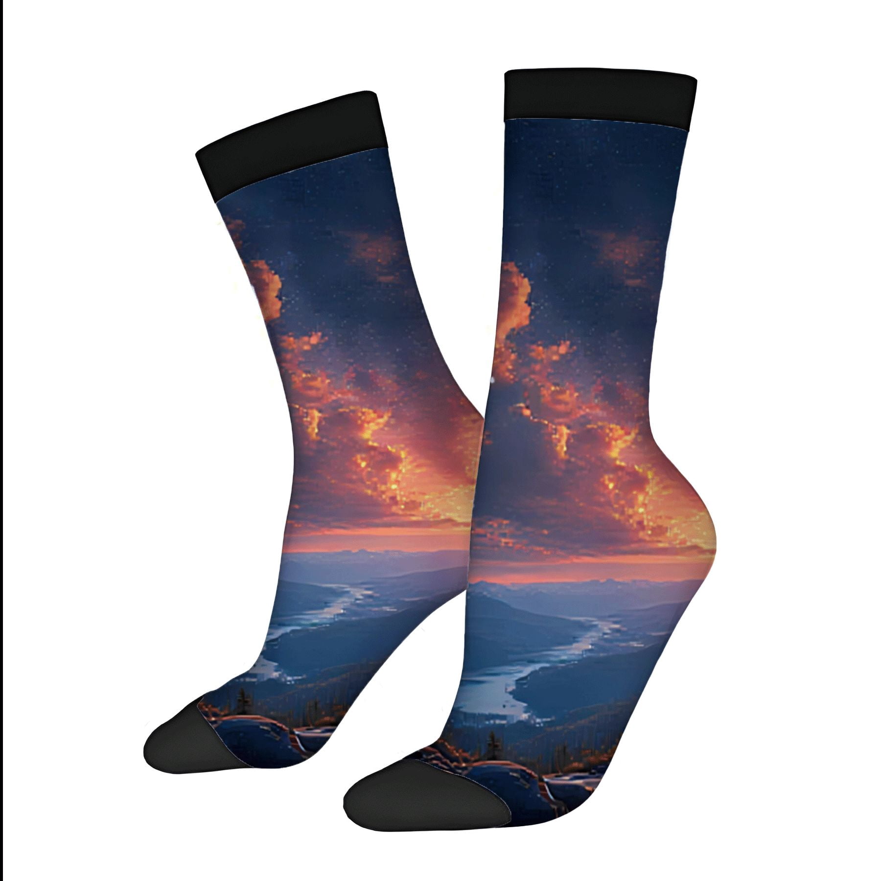 Four Seasons Universal Socks (2 Pairs) - Scenic Landscape Design with ...