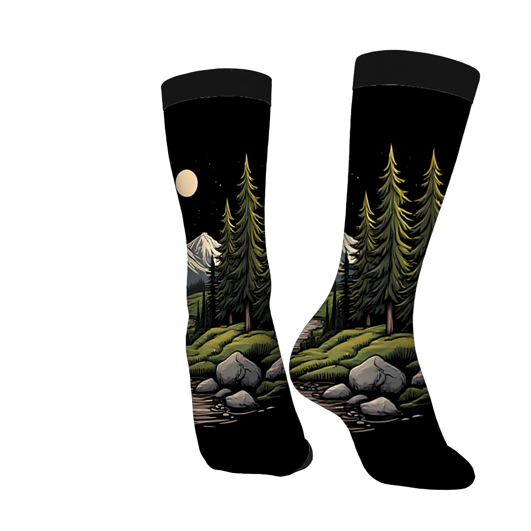 Four Seasons Universal Socks (2 Pairs) - Scenic Landscape Design with ...