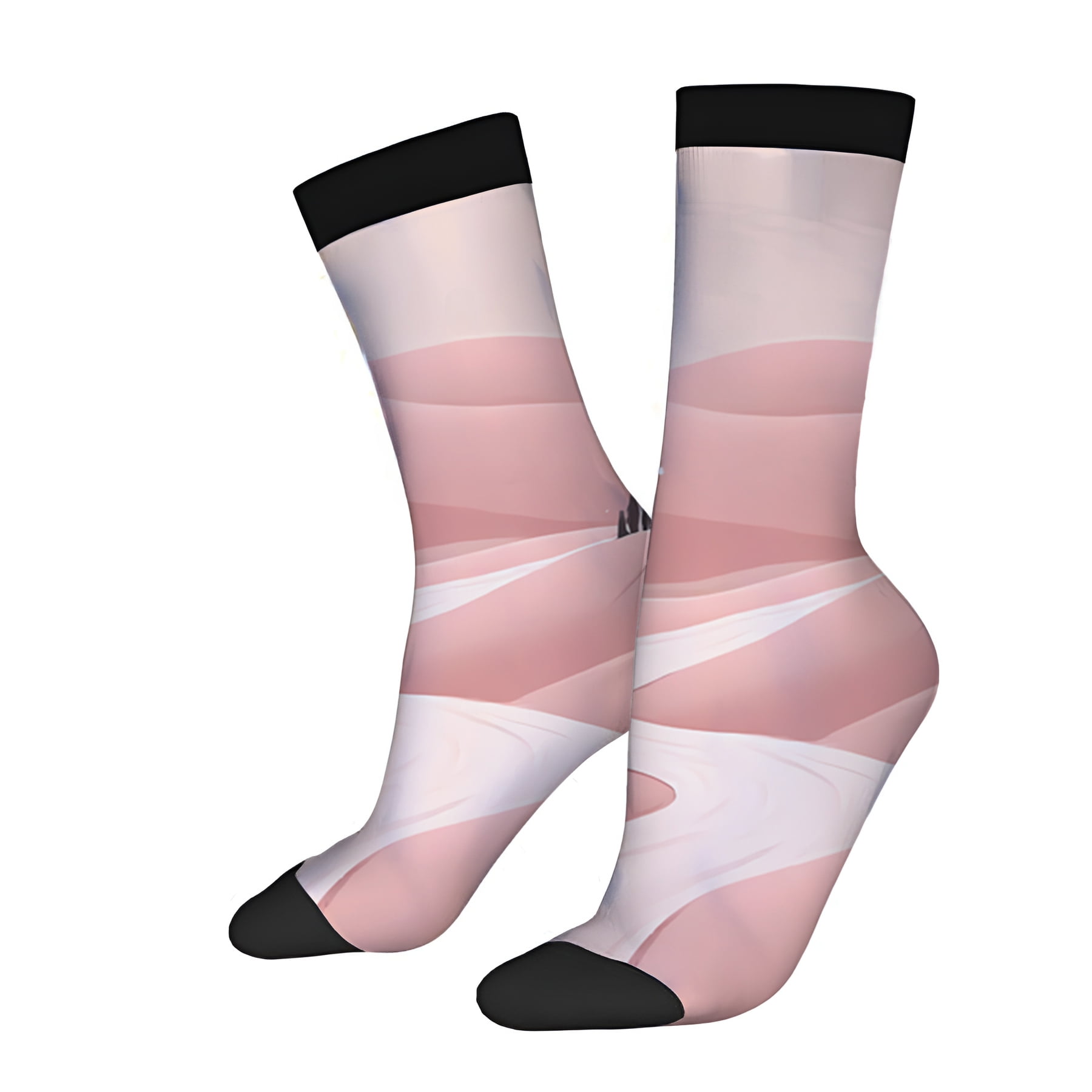 Four Seasons Universal Socks (2 Pairs) - Scenic Pink & Purple Landscape ...