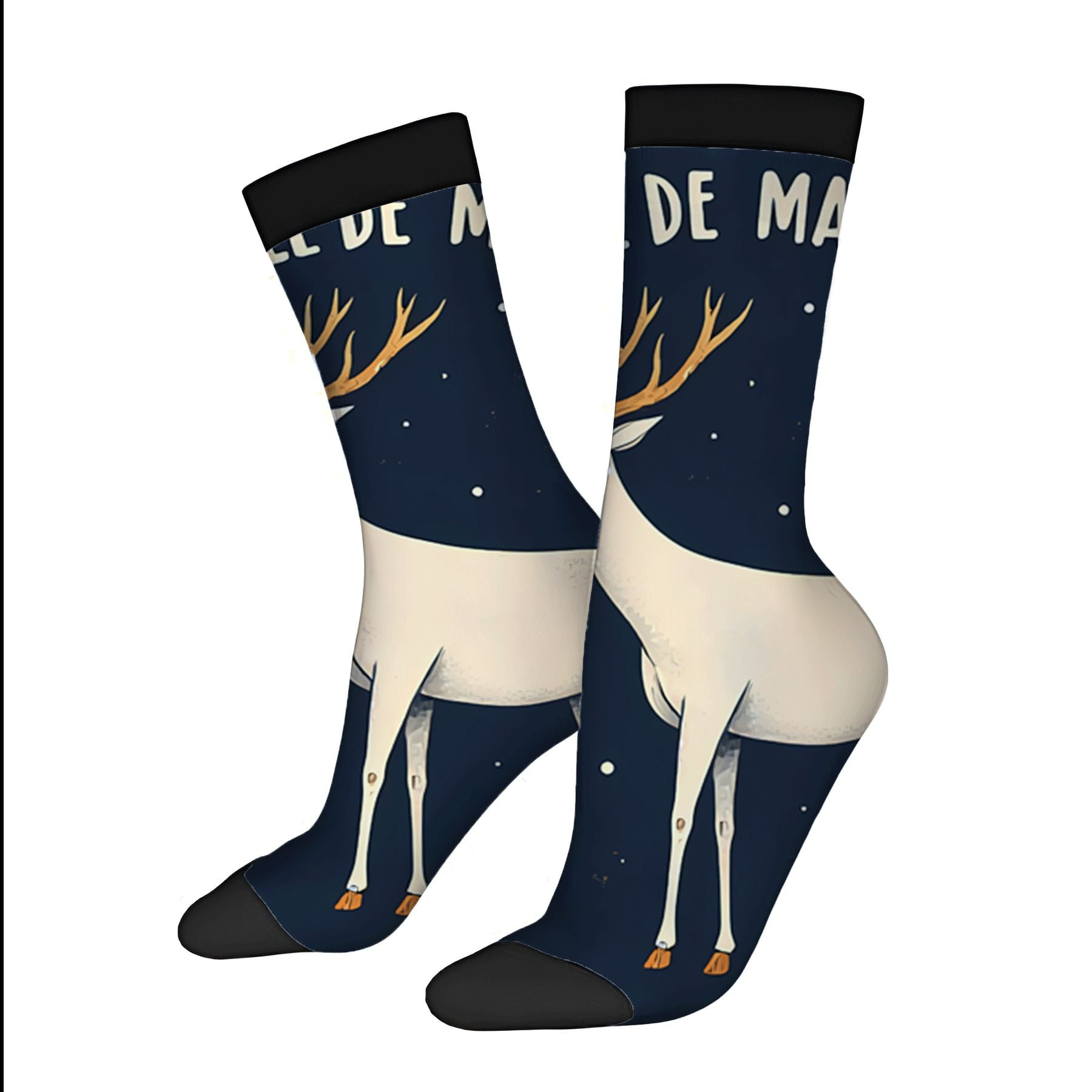 Four Seasons Universal Socks 2 Pairs Trendy Unisex Socks with Dark Blue ...