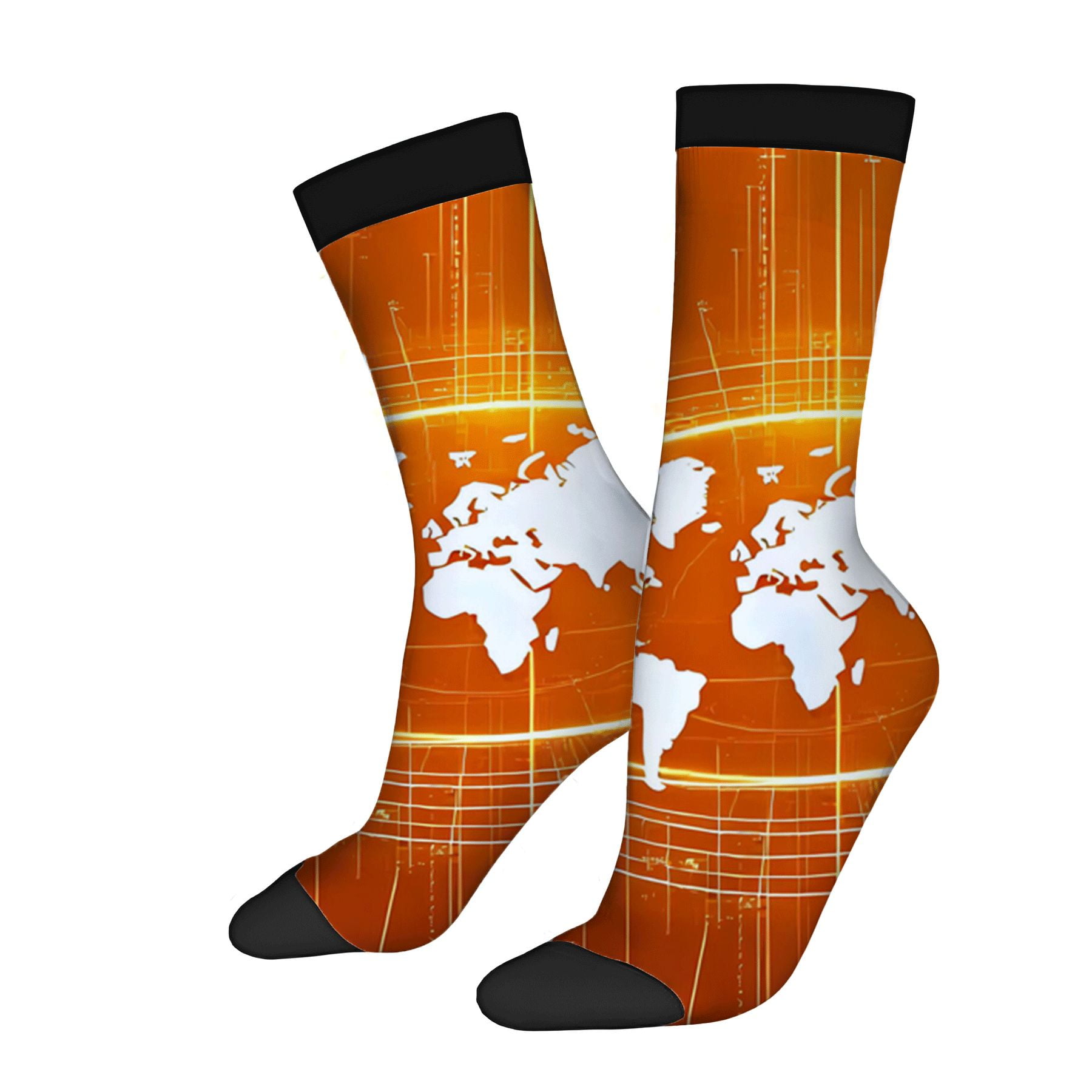Four Seasons Universal Socks (2 Pairs) - Trendy Unisex Socks with World ...