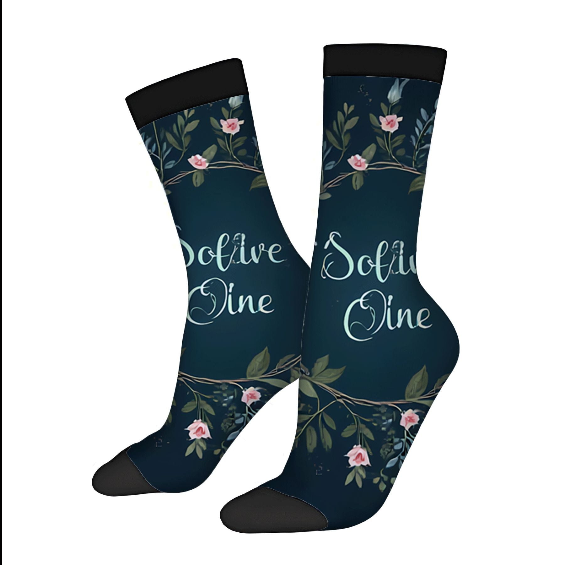 Four Seasons Universal Socks 2 Pairs Unisex Trendy Floral Pattern Socks ...