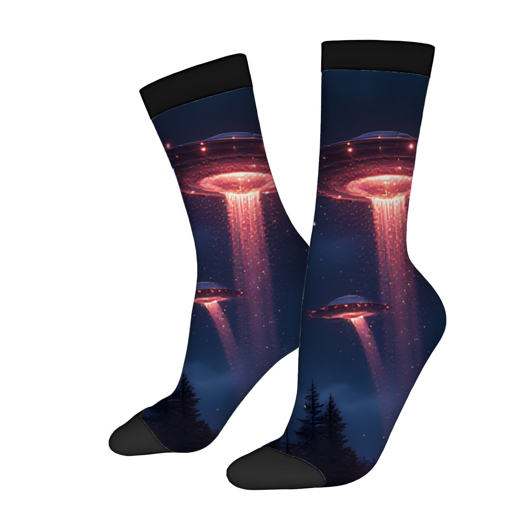 Four Seasons Universal Socks (2 Pairs) - Unisex Trendy Socks with Night ...