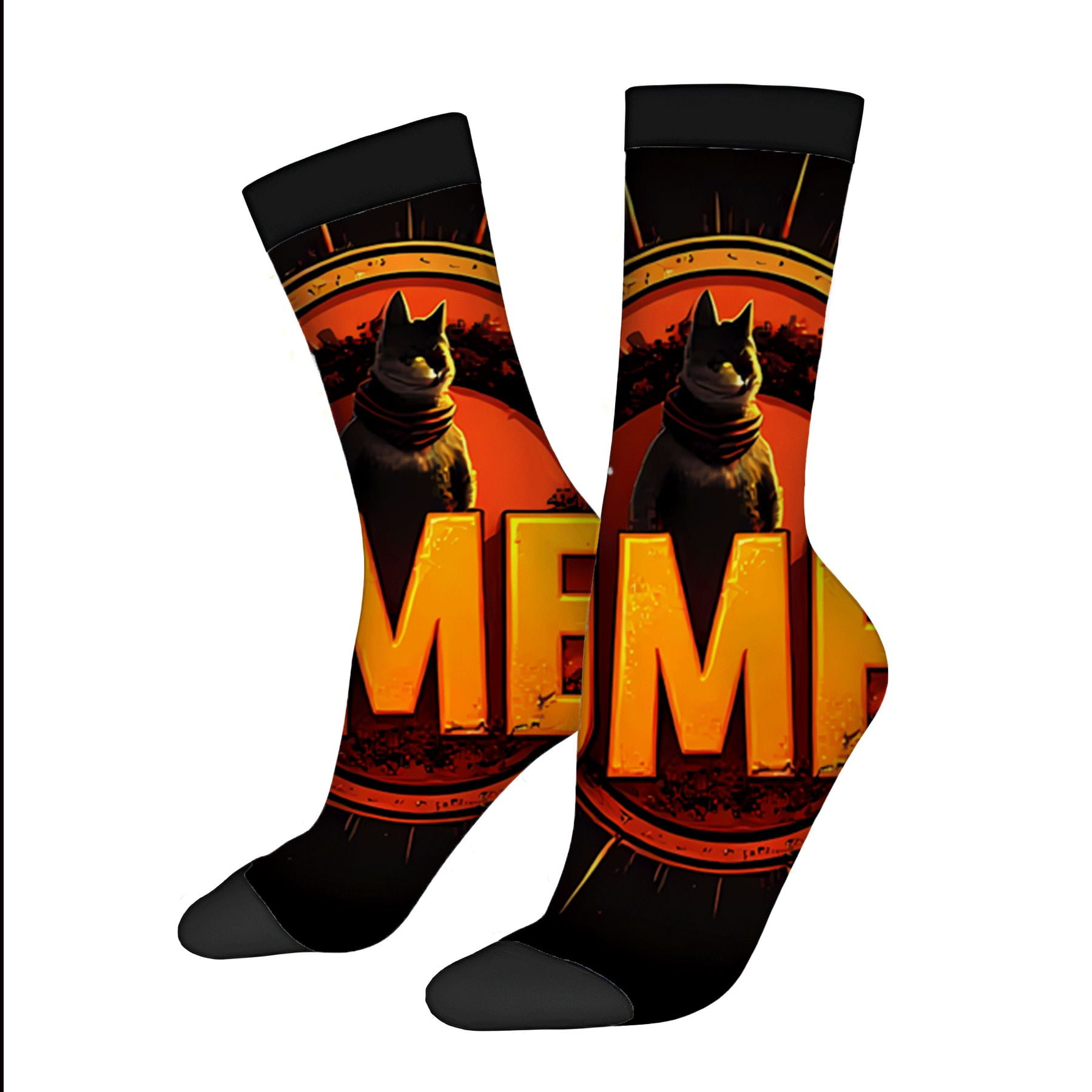 Four Seasons Universal Socks 2 Pairs Unisex Trendy Socks with Bold Cat ...