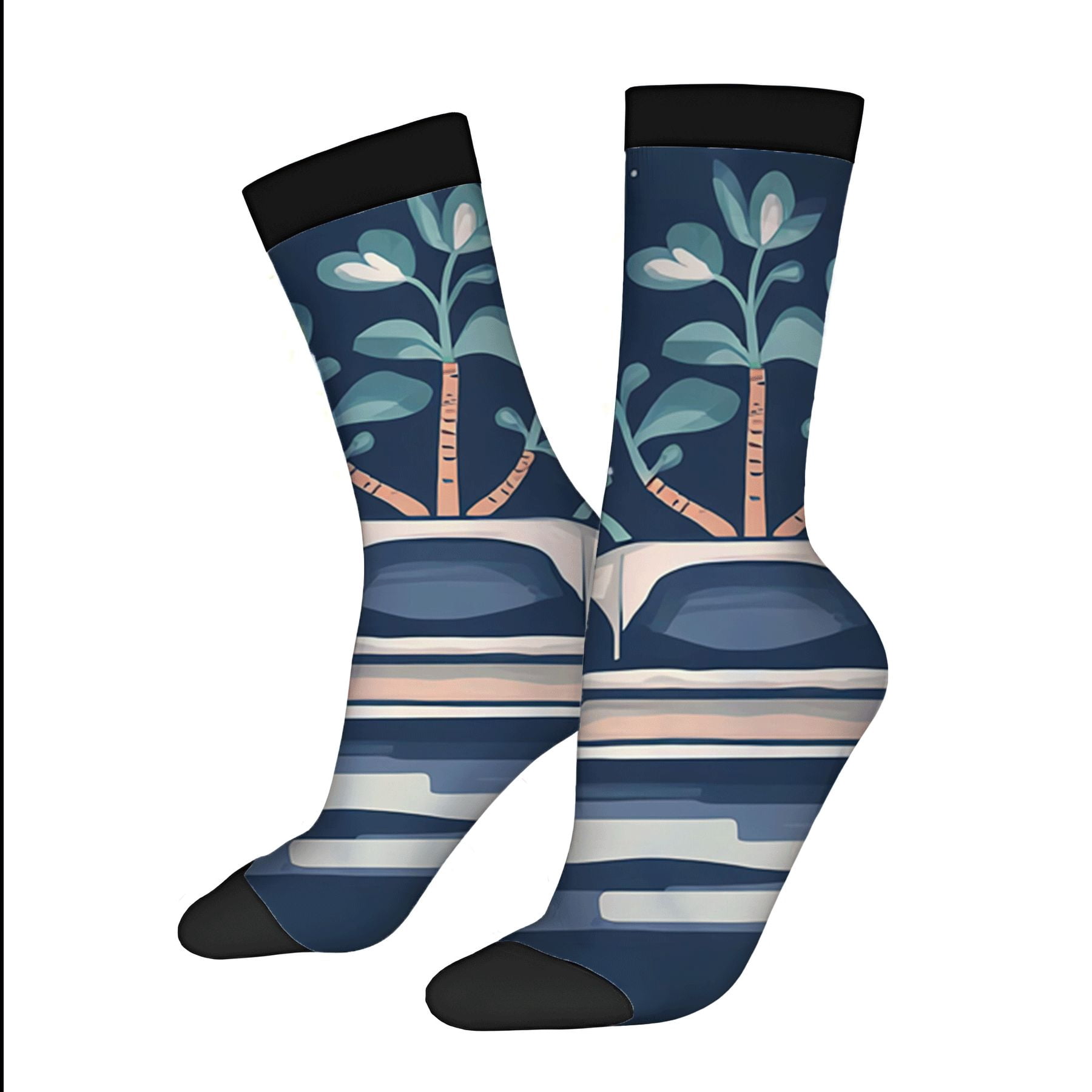 Four Seasons Universal Socks - 2 Pairs Unisex Trendy Socks with Dark ...