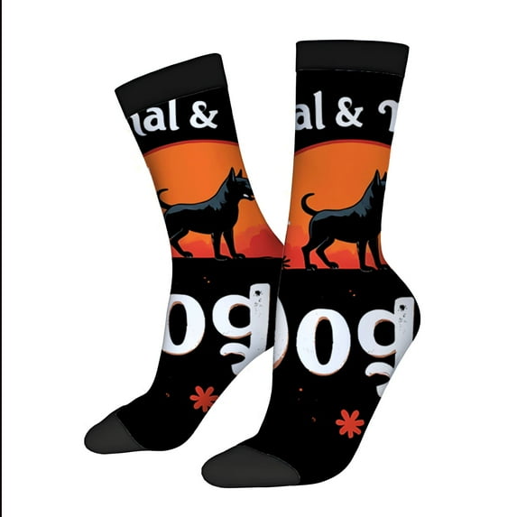 Four Seasons Universal Socks 2 Pairs Unisex Trendy Socks with Dog ...