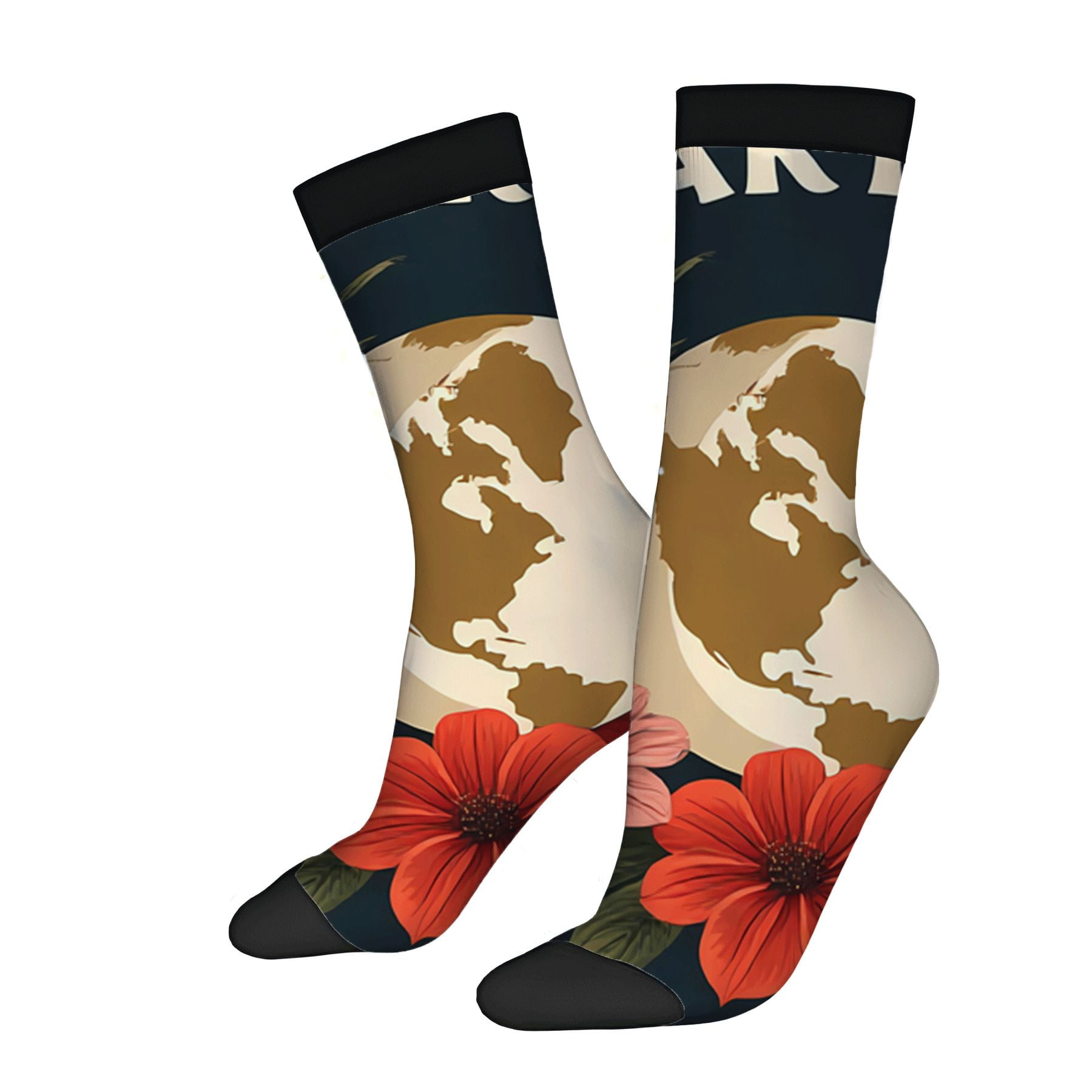 Four Seasons Universal Socks - 2 Pairs Unisex Trendy Socks with Earth ...